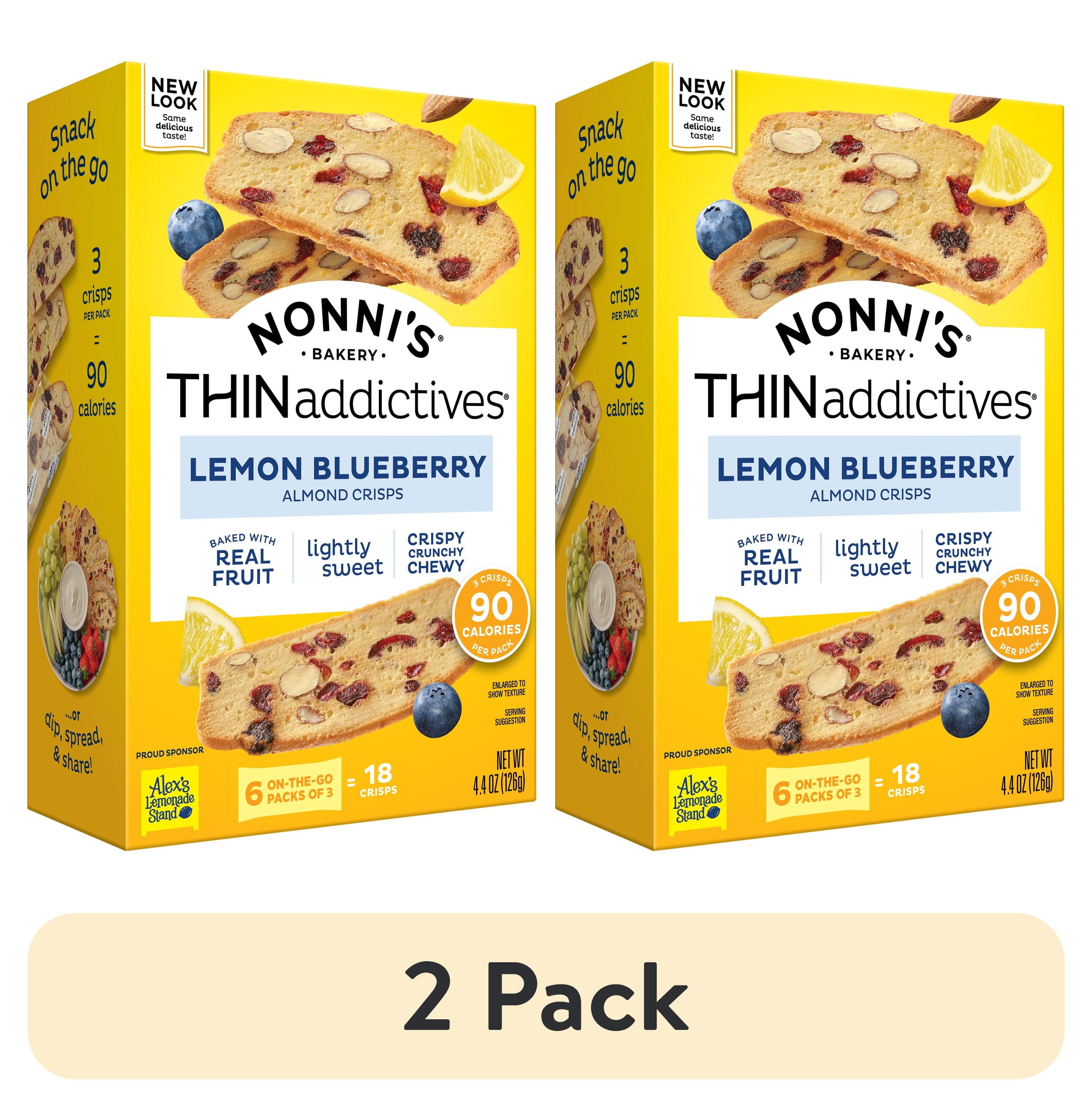 (2 pack) Nonni's Bakery THINaddictives Lemon Blueberry, Almond Cookie ...