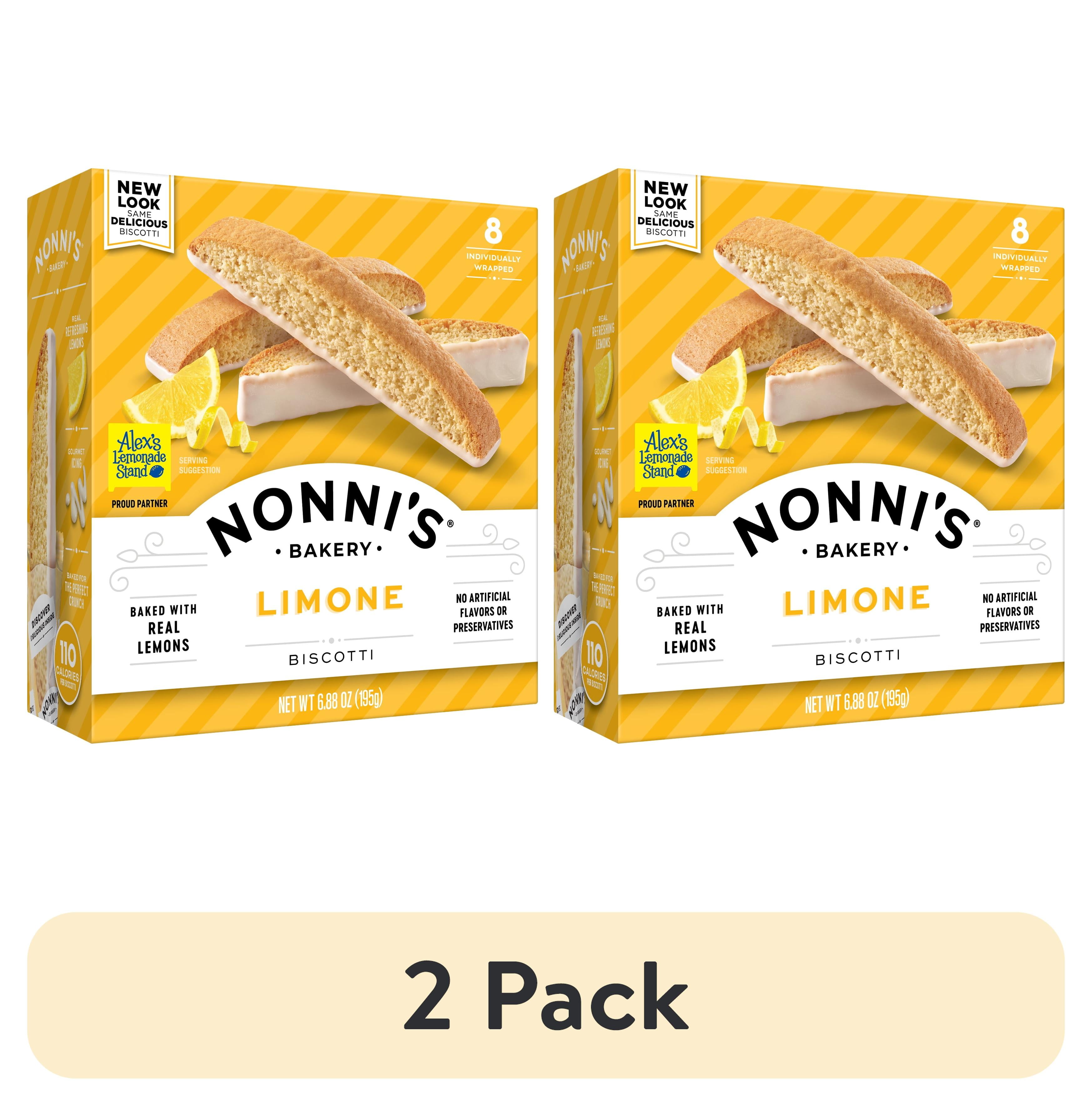 (2 pack) Nonni's Bakery, Limone Biscotti, Individually Wrapped, 6.88 oz ...