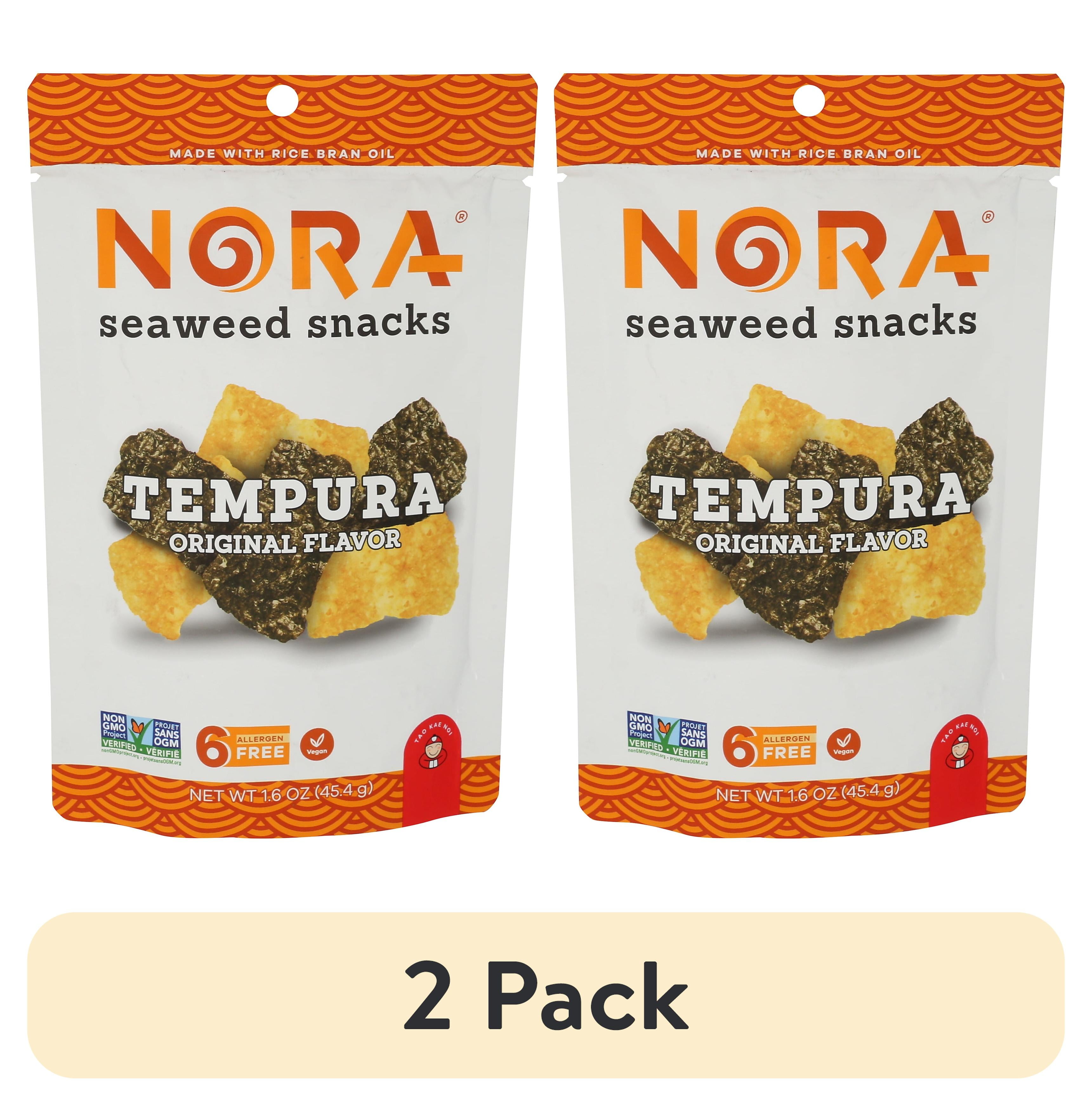(2 pack) Nora Seaweed Snack, Tempora, Original Flavor, 1.6oz - Walmart.com