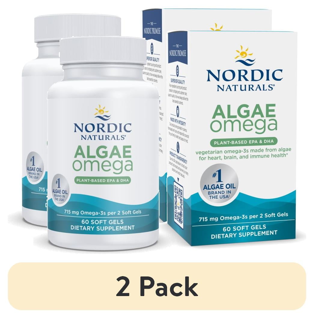 (2 pack) Nordic Naturals Algae Omega Softgels, 715 Mg, Plant-Based EPA ...