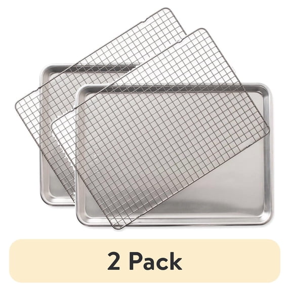 (2 pack) Nordic Ware Naturals® Half Sheet with Oven-Safe Nonstick Grid ...