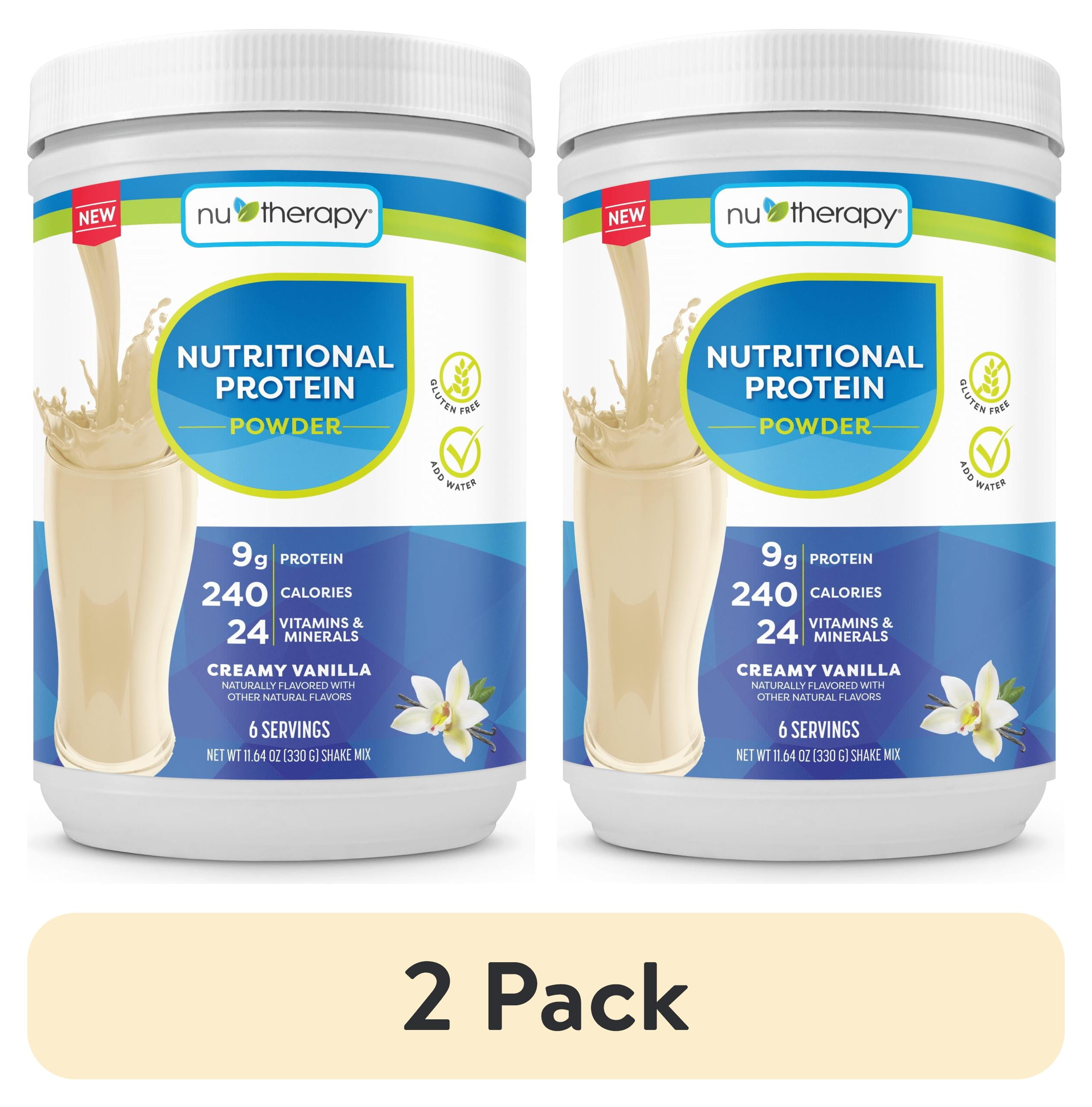 (2 pack) NuTherapy Nutritional Protein Powder, Creamy Vanilla, 330g, 6 Servings - Walmart.com