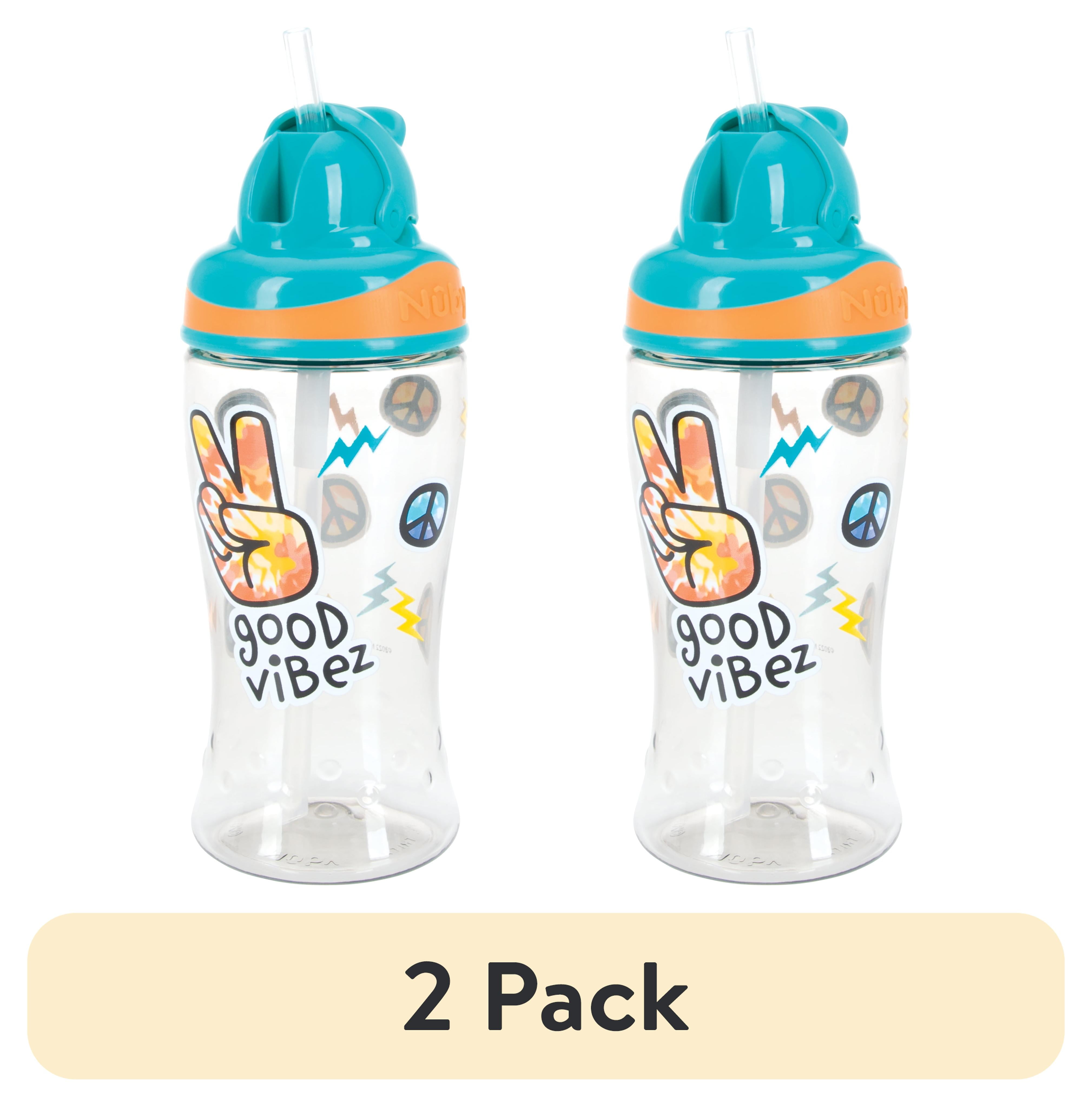 (2 pack) Nuby Thirsty Kids Flip-It Boost Travel Straw Cup for Toddlers ...