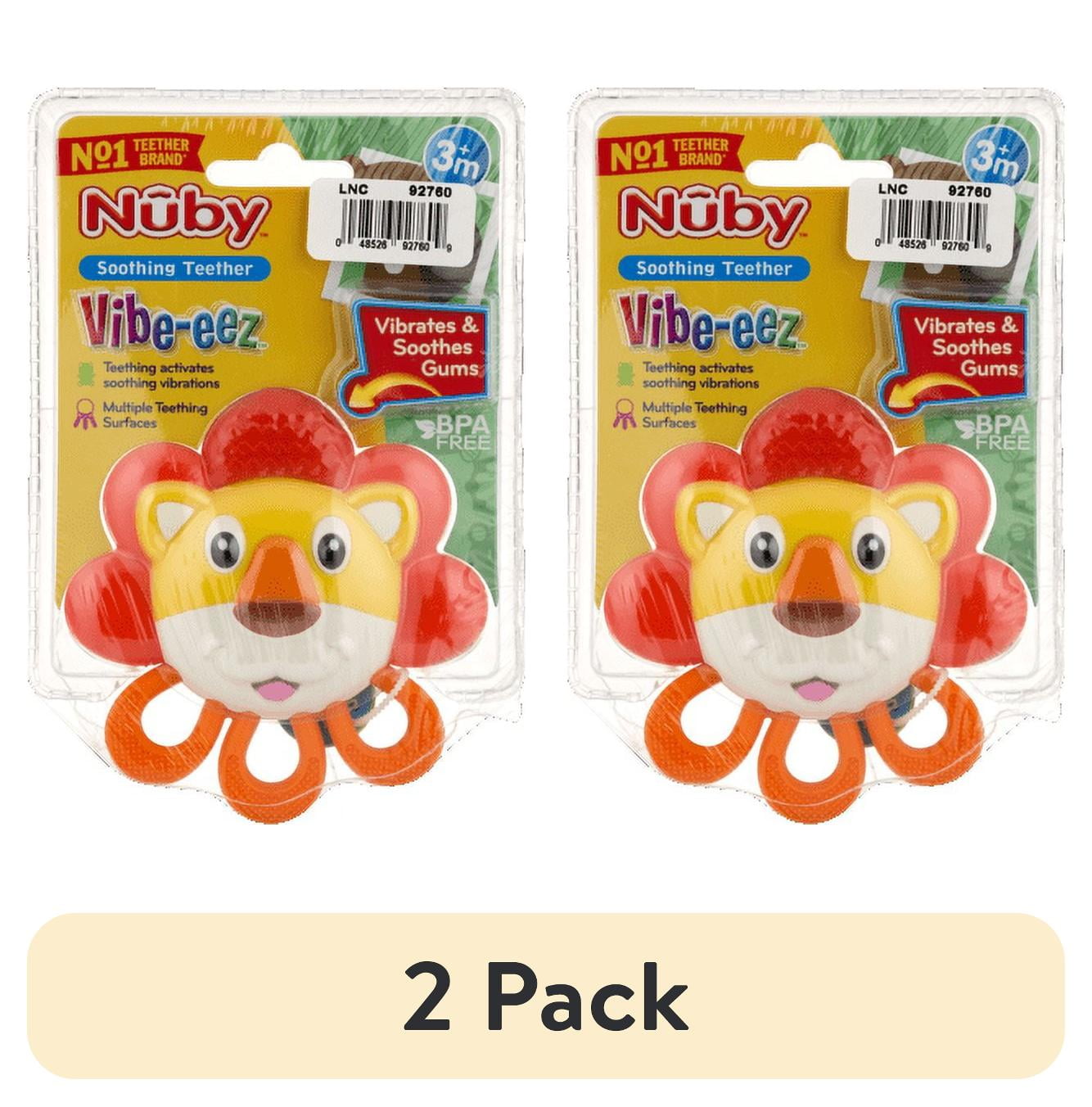(2 pack) Nuby Vibe-eez Soothing Teether, Lion - Walmart.com
