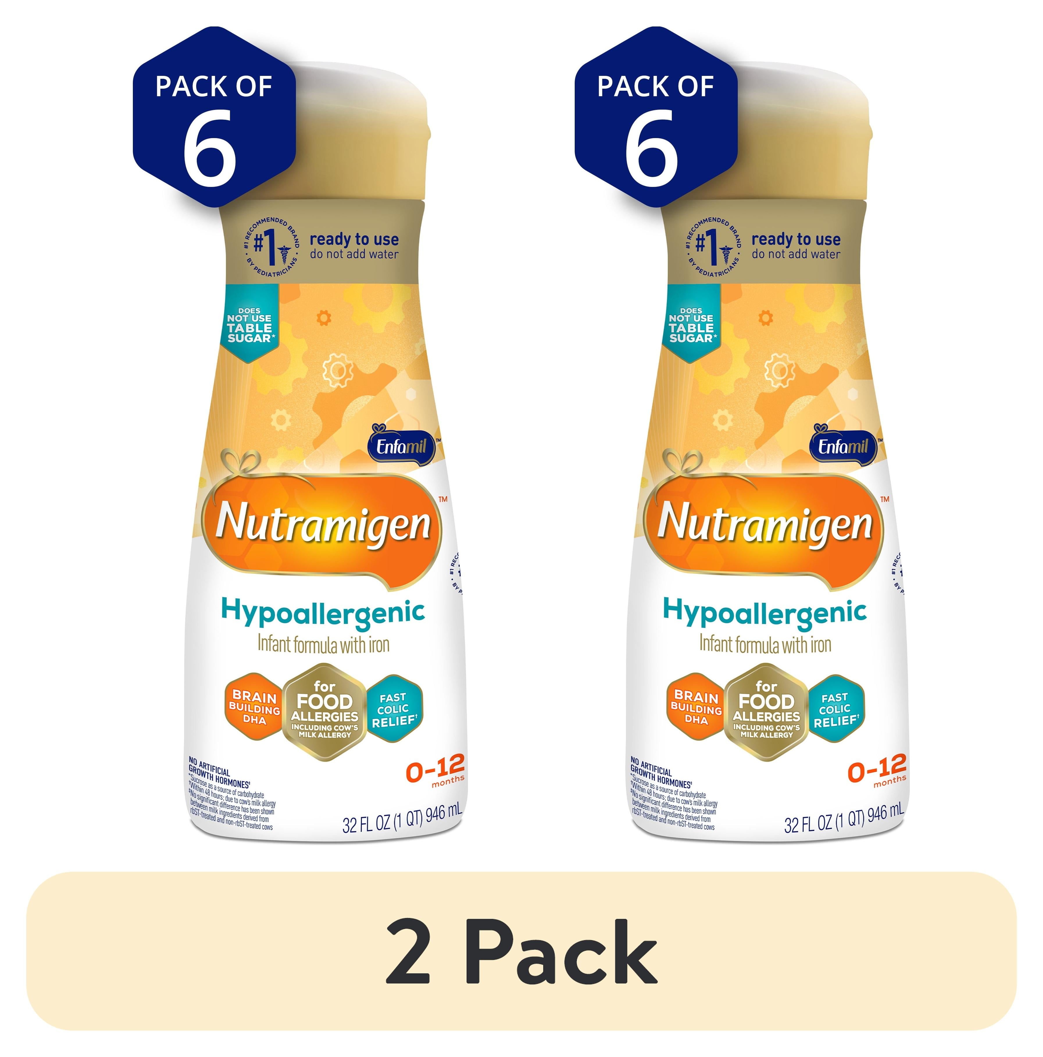 (2 pack) Nutramigen Hypoallergenic Liquid Baby Formula, Colic Relief ...