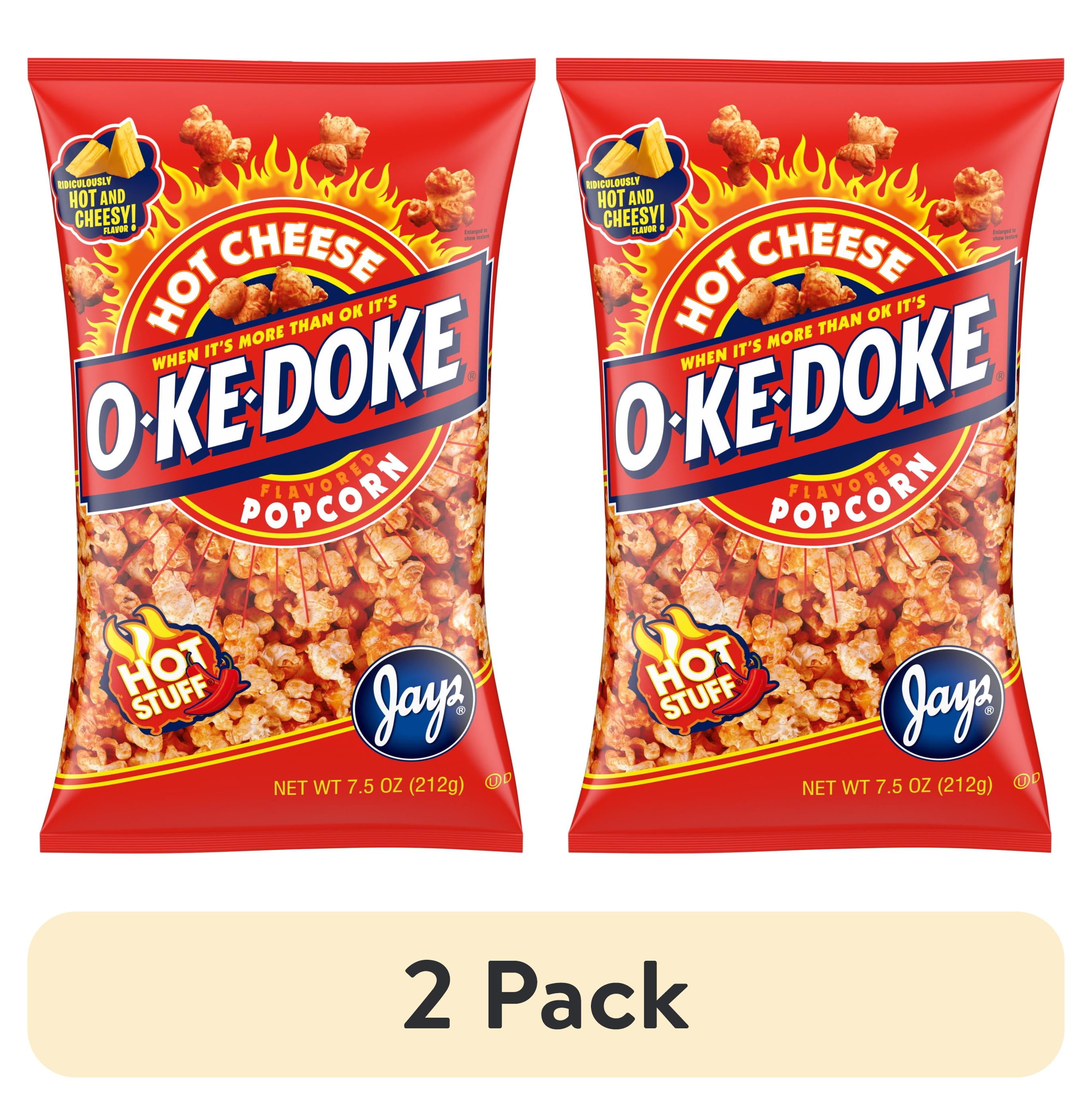 (2 pack) O-Ke-Doke Popcorn, Hot Stuff Cheese Popcorn, 7.5 oz Bag ...