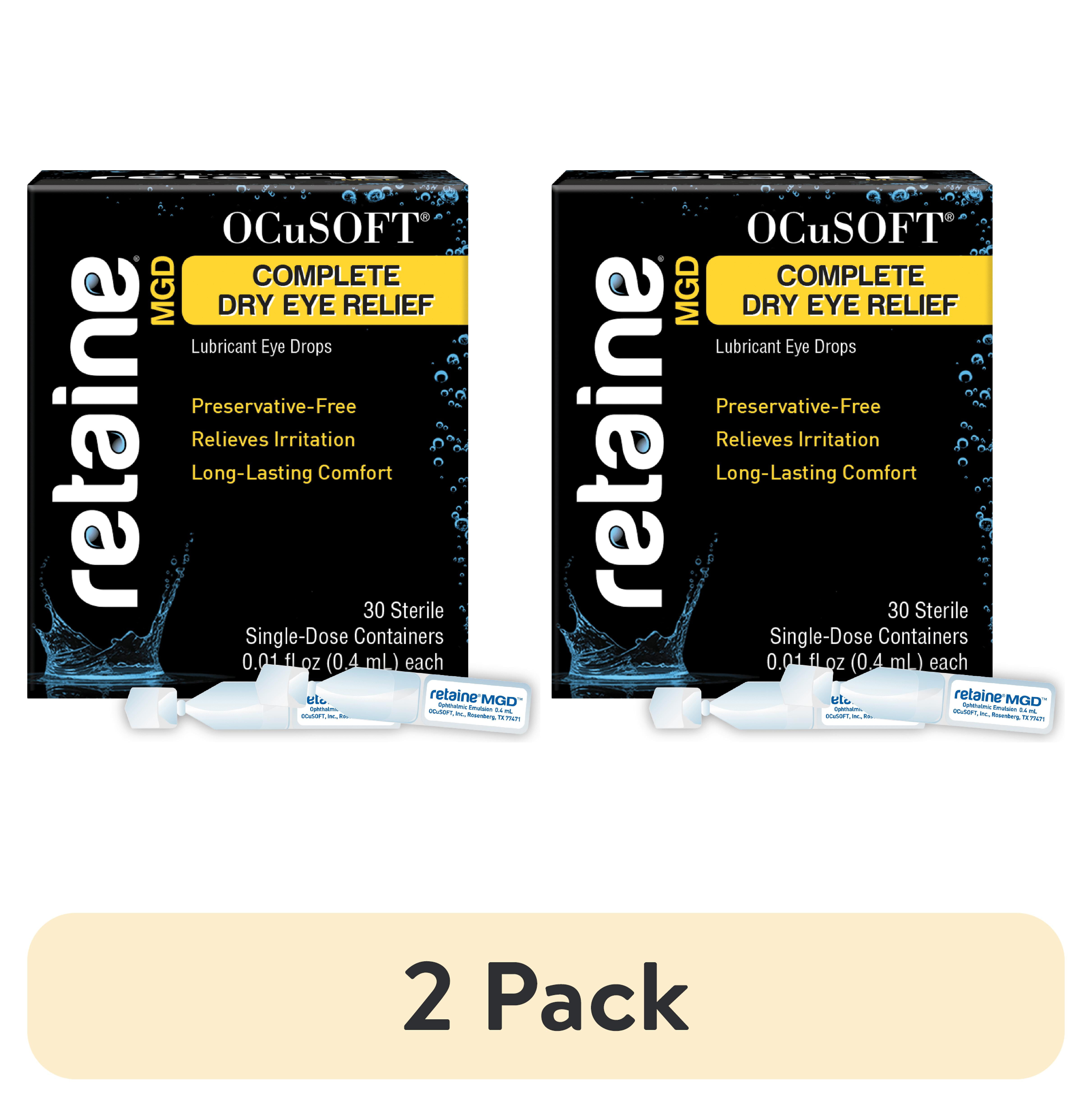 (2 pack) OCuSOFT Retaine MGD Preservative Free Eye Drops, 30 Count ...