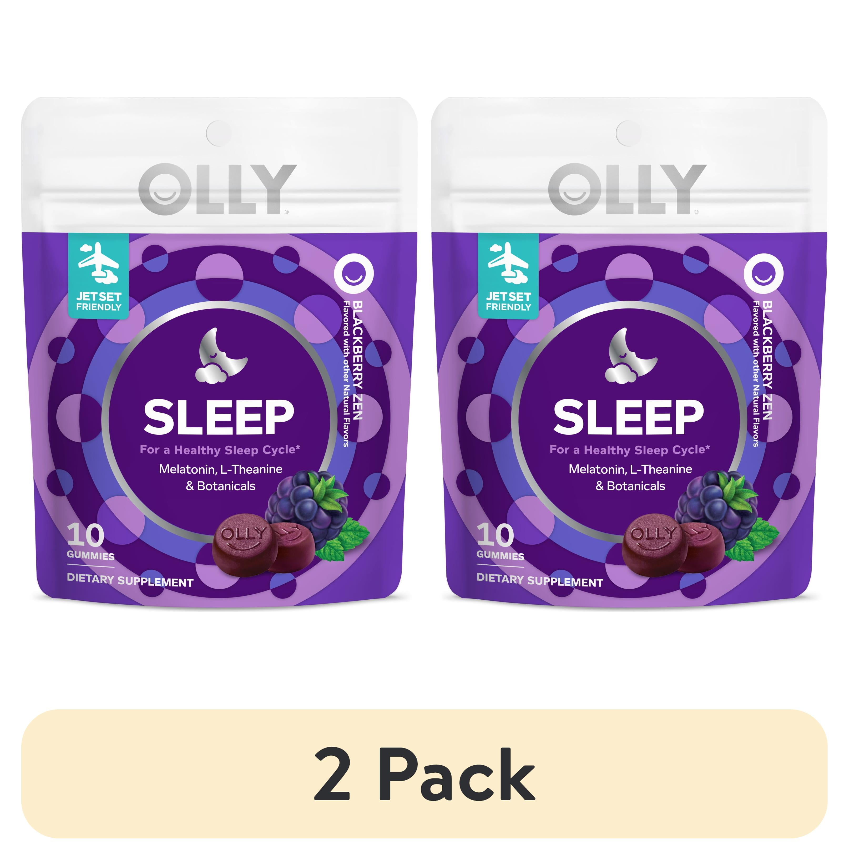(2 pack) OLLY Sleep Gummy Supplement, Travel Size, 3mg Melatonin, L ...