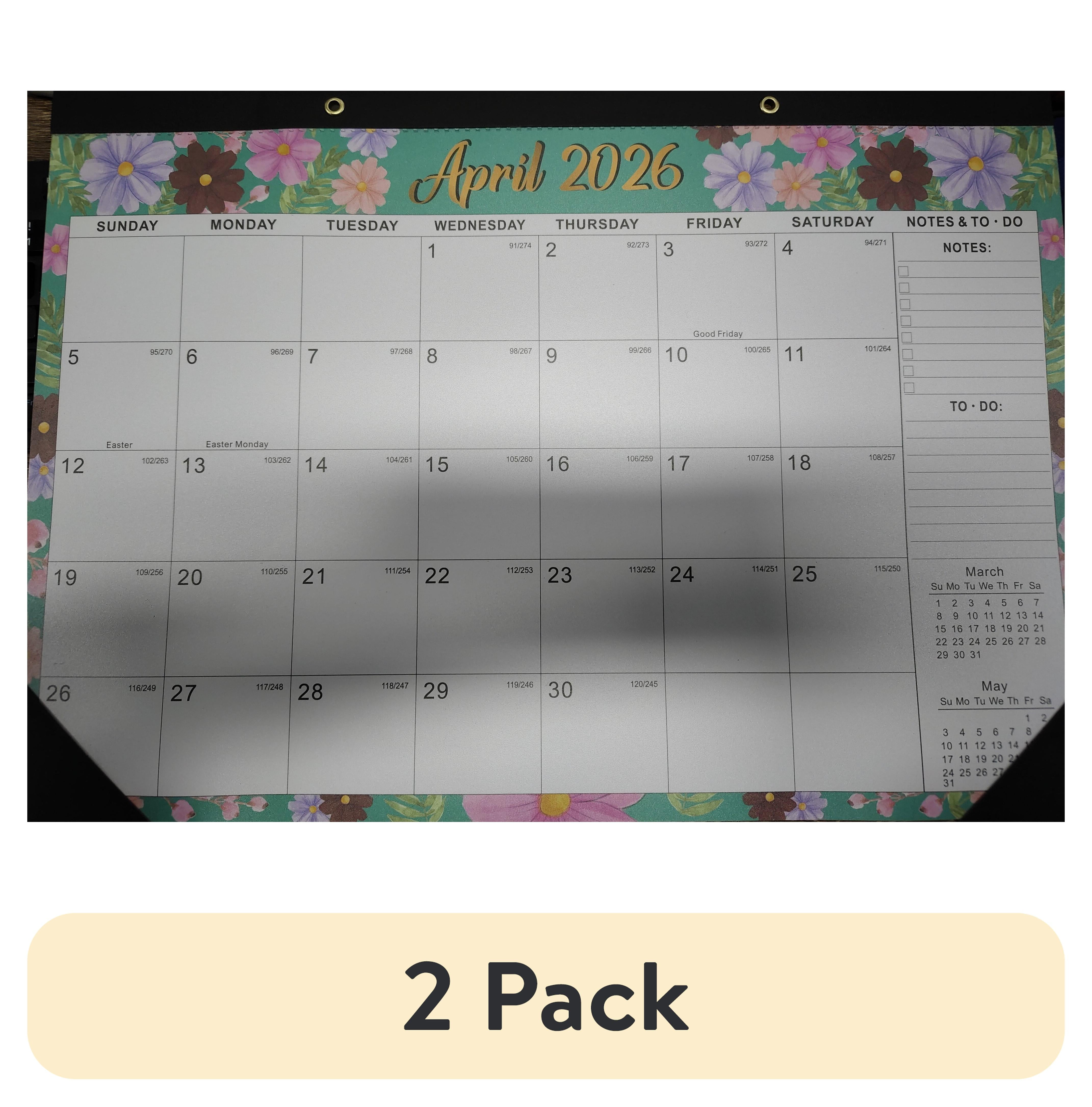 (2 pack) OMEYA Desk Calendar 2026-2027, Large 18 Months Calendar 16.7 ...