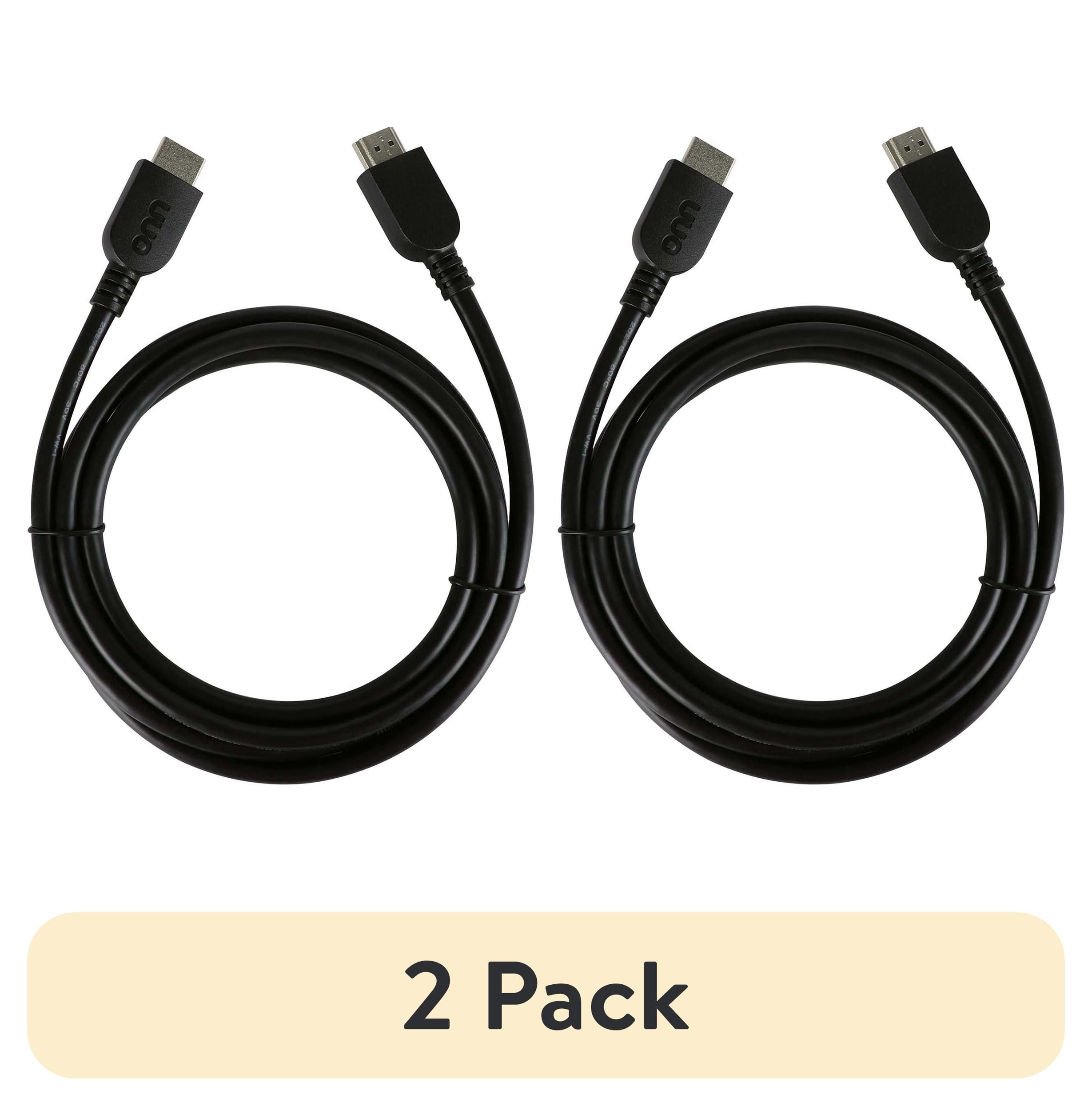 (2 pack) onn Premium HDMI Cable 6' HDMI Cable Black, 1 Pack - Walmart.com