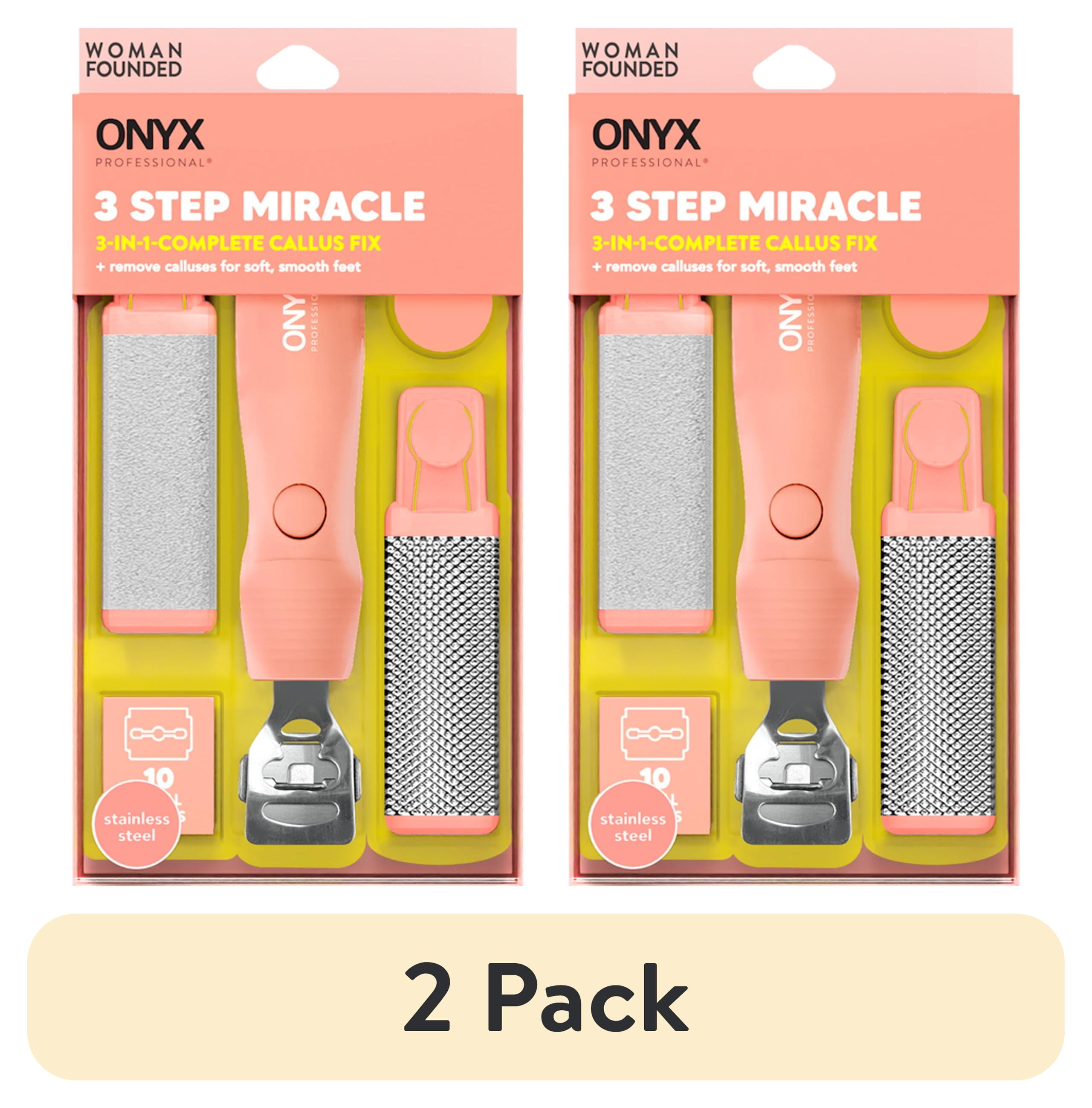 (2 pack) ONYX Professional 3 Step Miracle 3-in-1 Callus Removing Tool ...