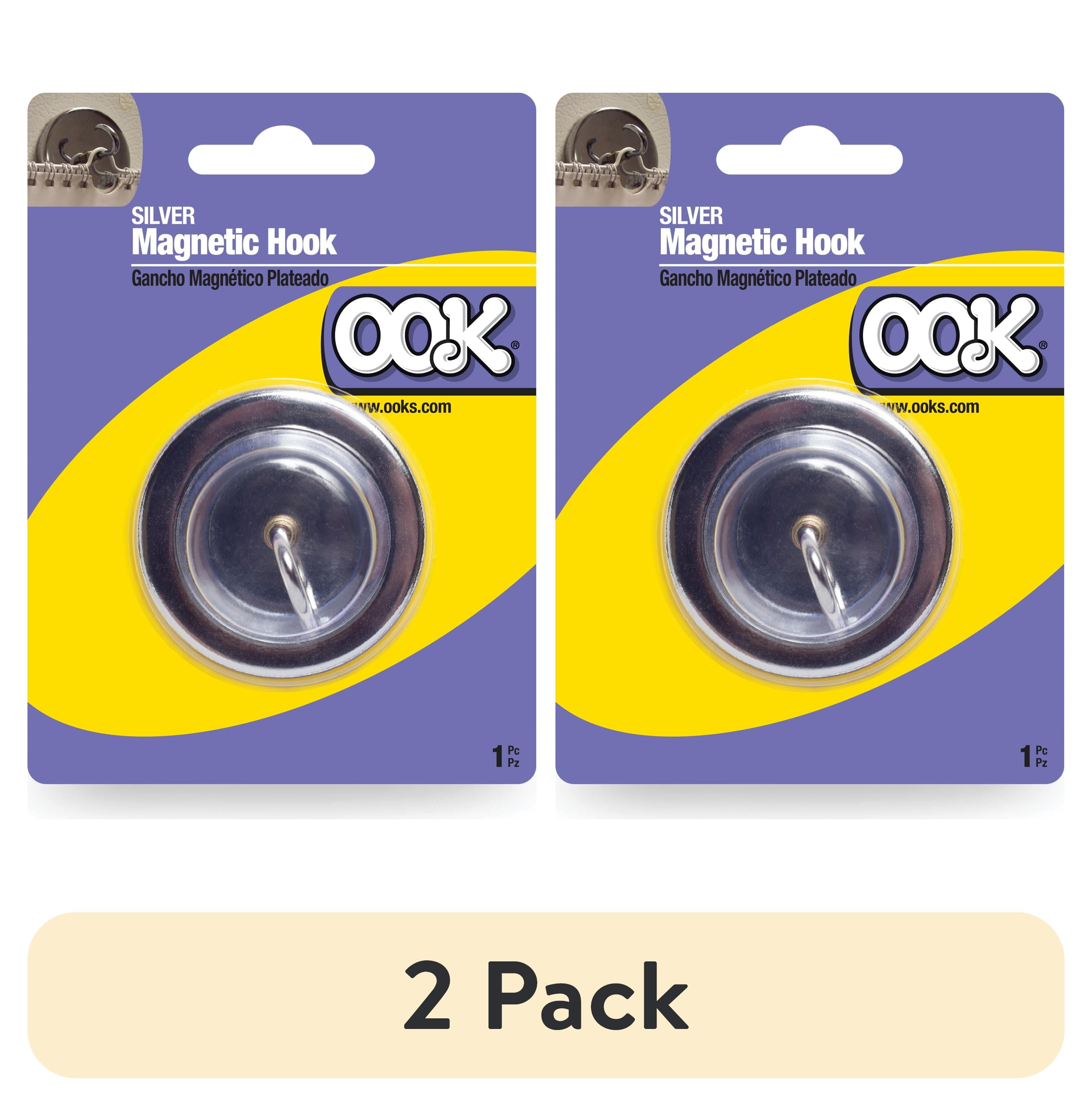 (2 pack) OOK Magnetic Hook, Silver, Zinc Plated, 1 Piece (9lb ...