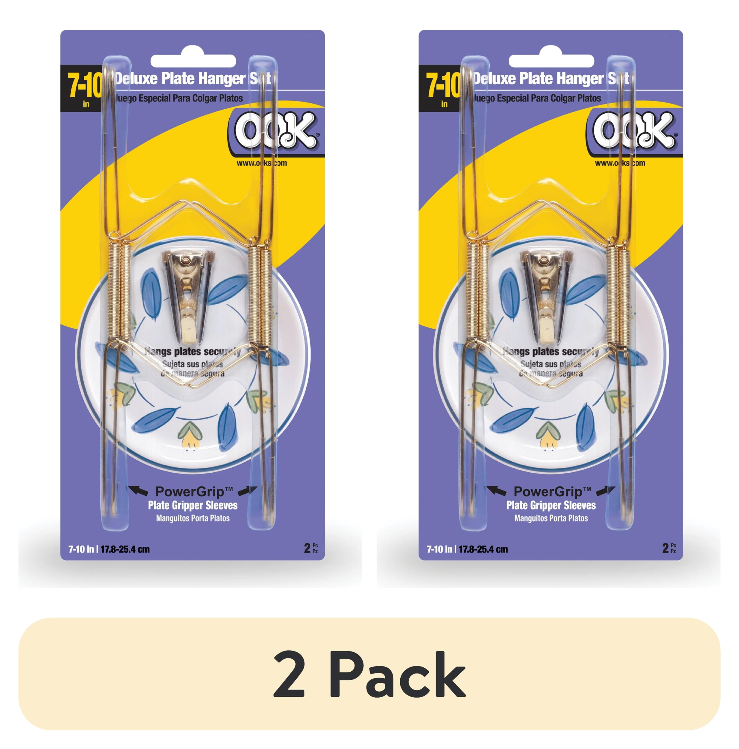 (2 pack) Ook Deluxe Plate Hanger Set with Wall Hanger 7" - 10", 30 lbs ...