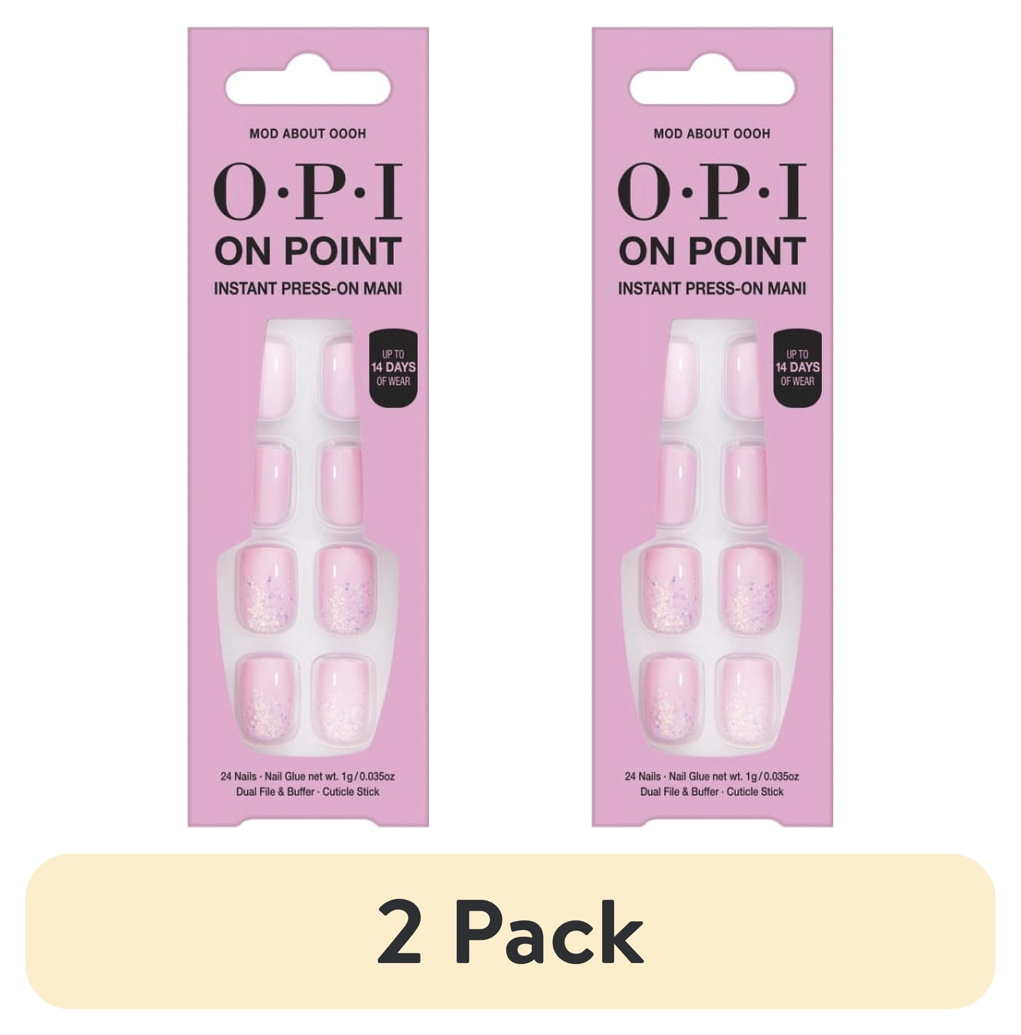 (2 pack) OPI On Point Instant Press On Nails, Mod About OOOH, False ...