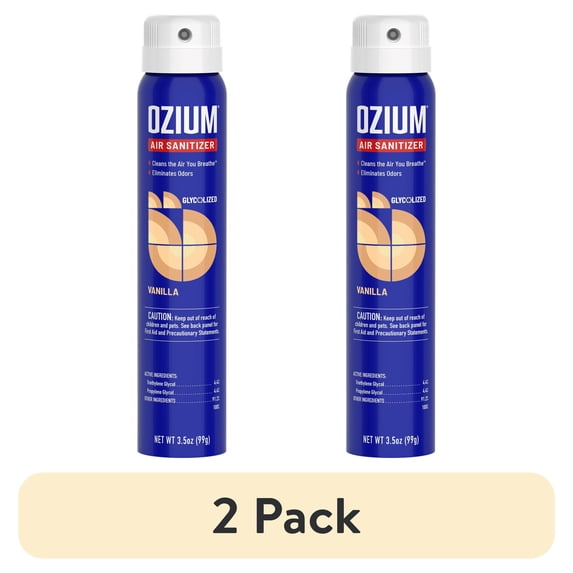 (2 pack) Ozium Spray Vanilla Scent 3.5 oz Air Freshener for Automotive ...