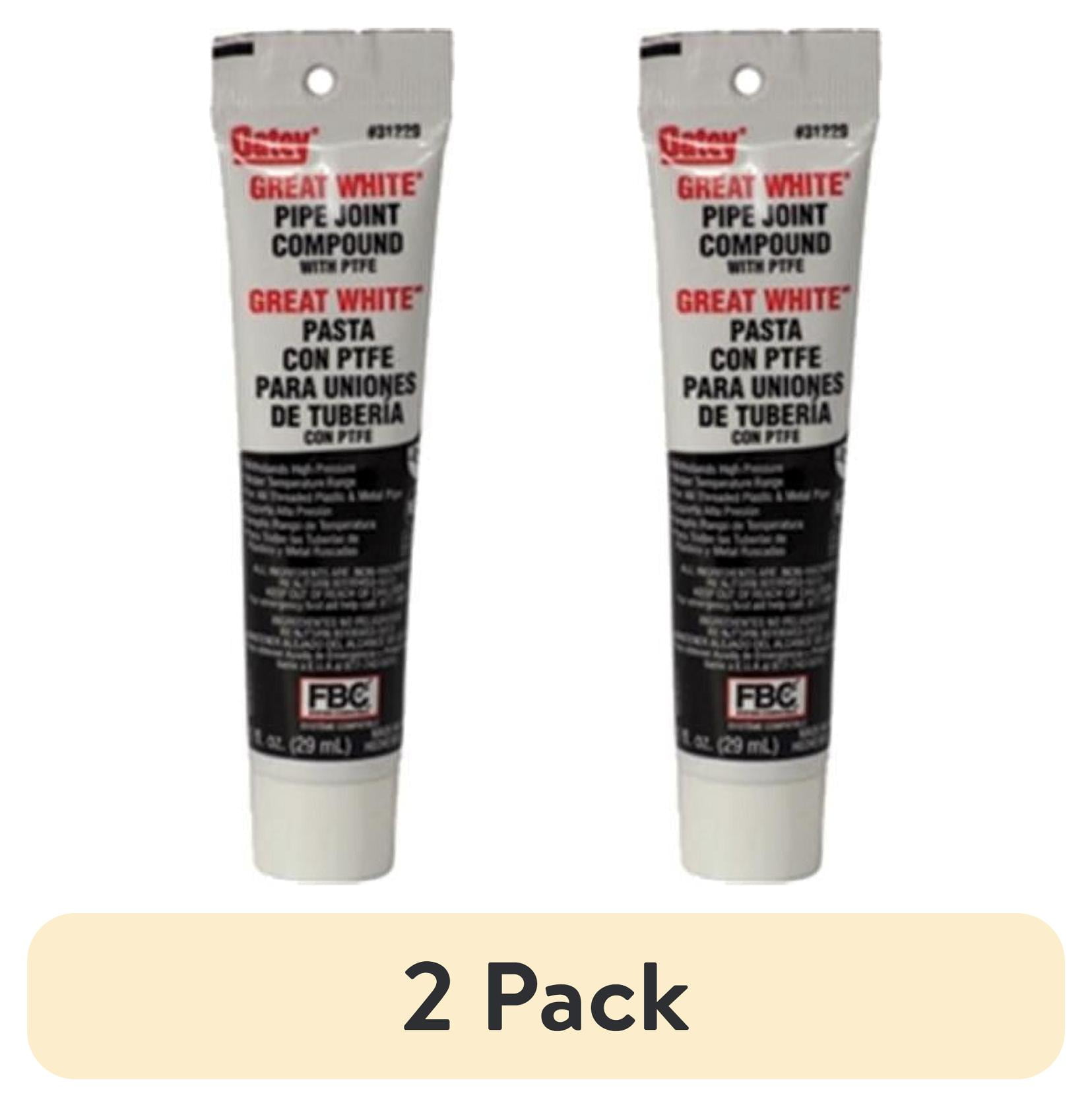 (2 pack) Oatey Great White 31229 Pipe Joint Compound With PTFE, 1 oz ...