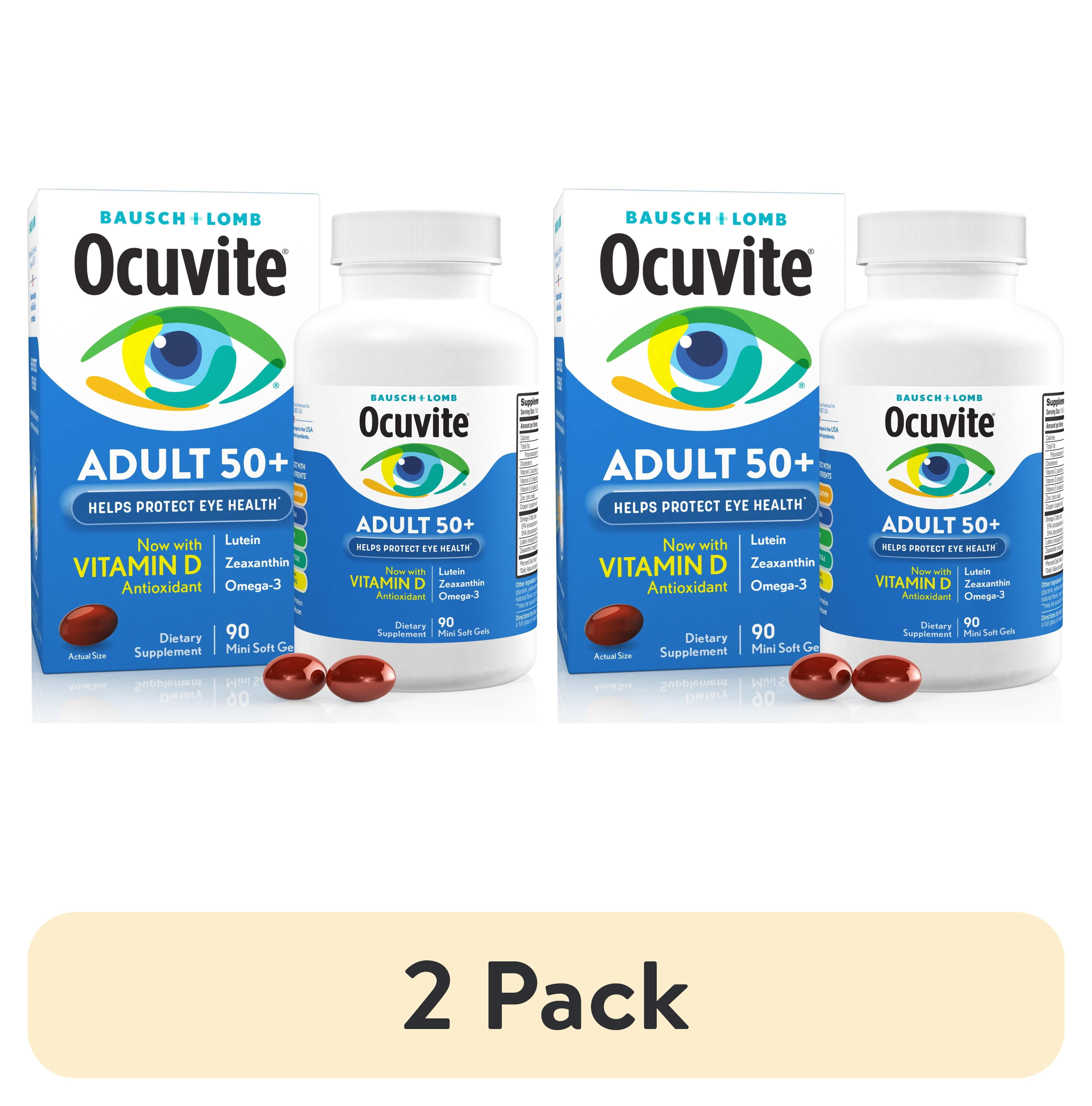 (2 pack) Ocuvite Adult 50 Plus Eye Vitamins and Minerals with Lutein ...