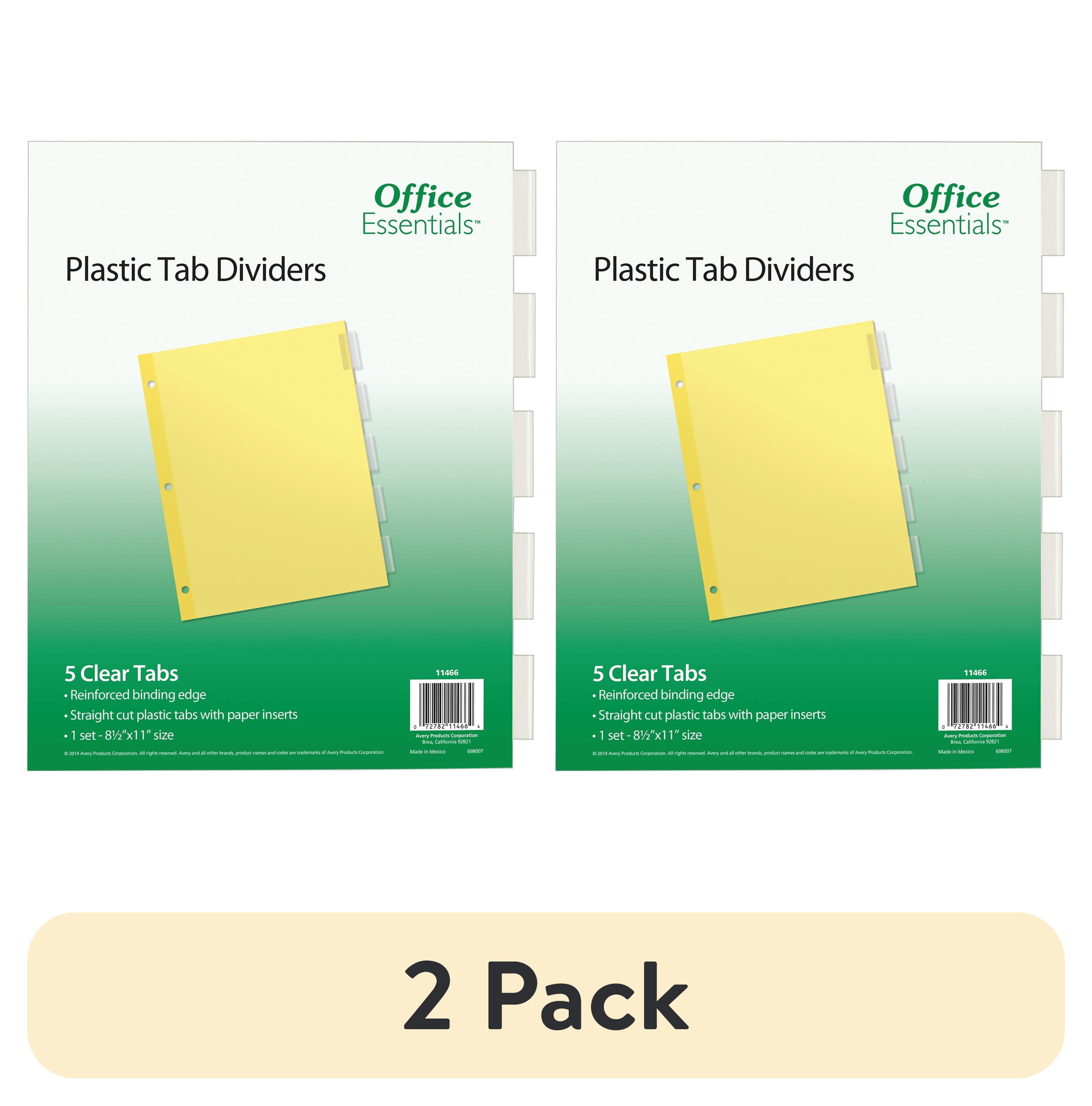 (2 pack) Office Essentials Insertable Dividers, 5 Tab, Clear, 1 Set ...