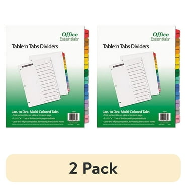 Walmart Preprinted 12-Tab Laminated Dividers with Gold Reinforced Edge ...