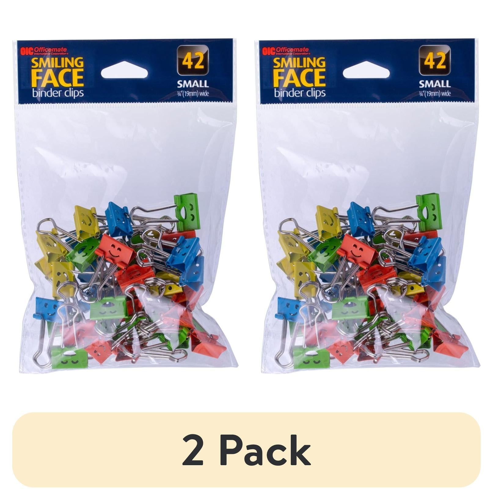 (2 pack) Officemate Happy Smiling Face Binder Clips, Small Size, 42 in ...