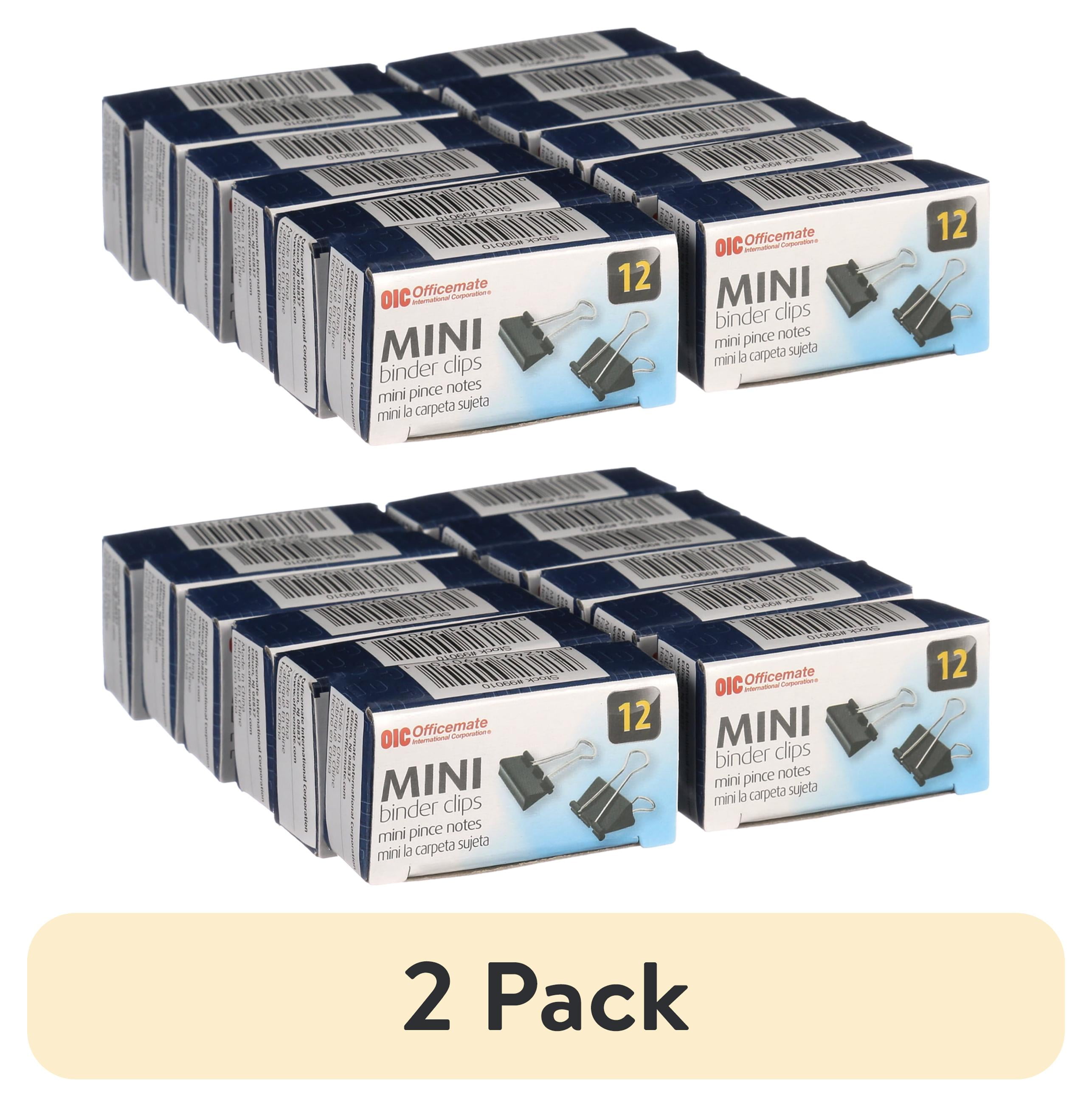 (2 pack) Officemate Mini Binder Clips 12 Boxes with 144 Count, Black ...