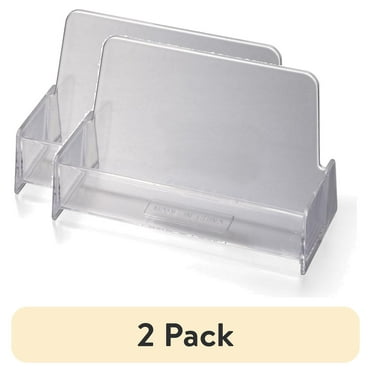 Kantek Clear Acrylic Business Card Holder, Fits 80 Business Cards, 4 ...