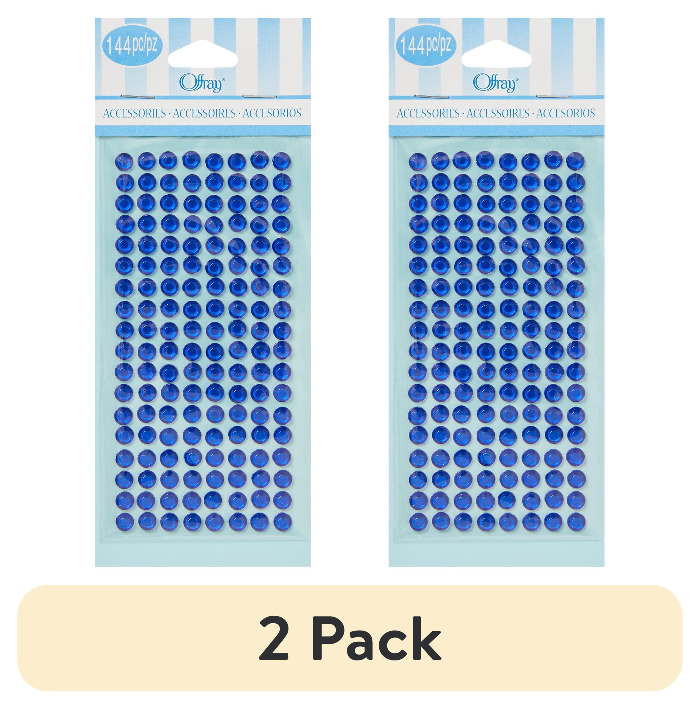(2 pack) Offray Embellishments, Royal Blue Adhesive Gems, 144 Pieces ...