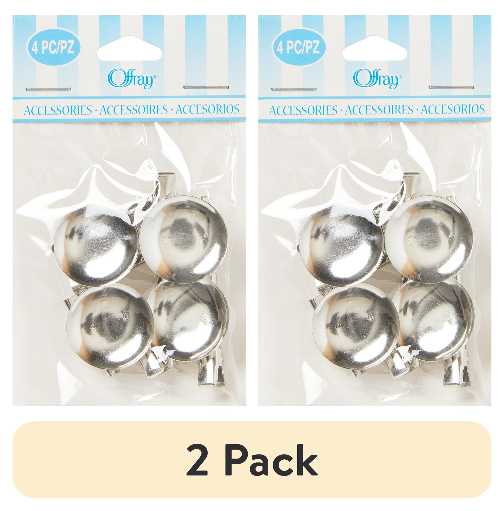 (2 pack) Offray Hair Accessories, 1-Inch Round Pin and Clip, 4-Pack ...