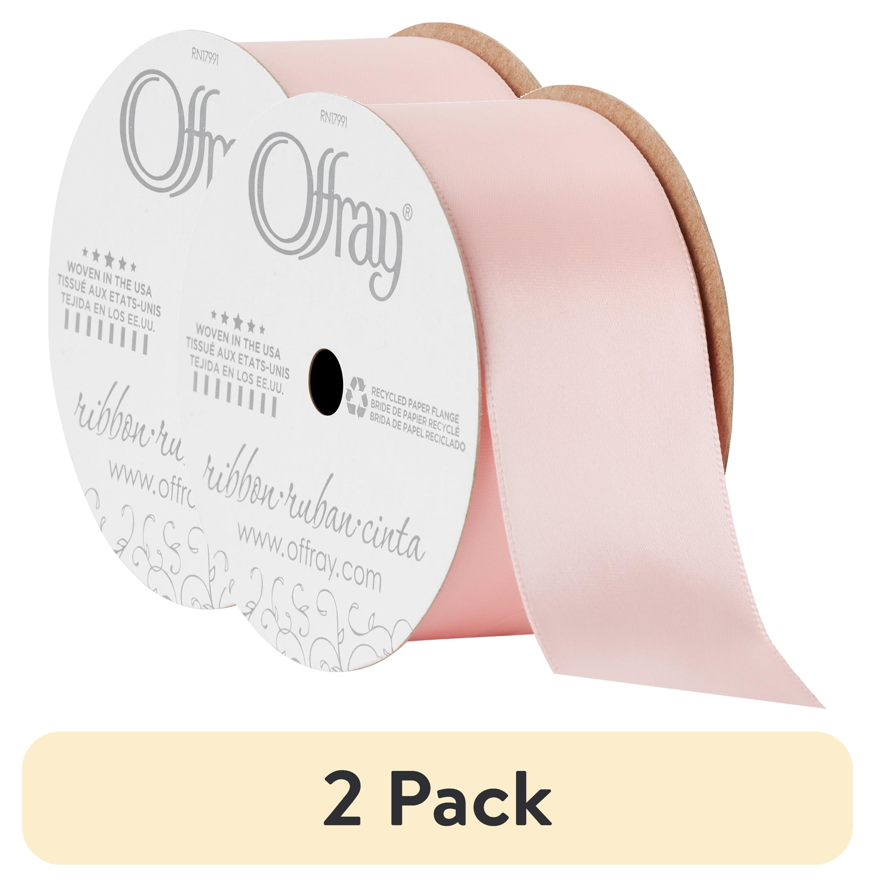 (2 pack) Offray Ribbon, Carnation Pink 1 1/2 inch Single Face Satin ...