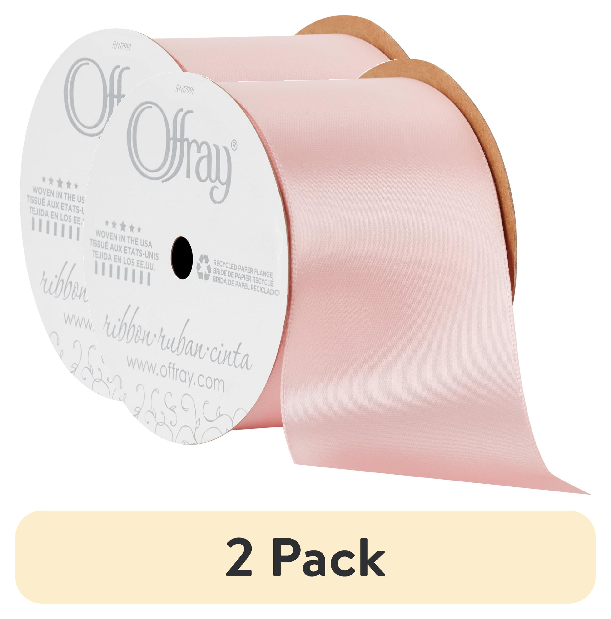 (2 pack) Offray Ribbon, Carnation Pink 2 1/4 inch Single Face Satin ...