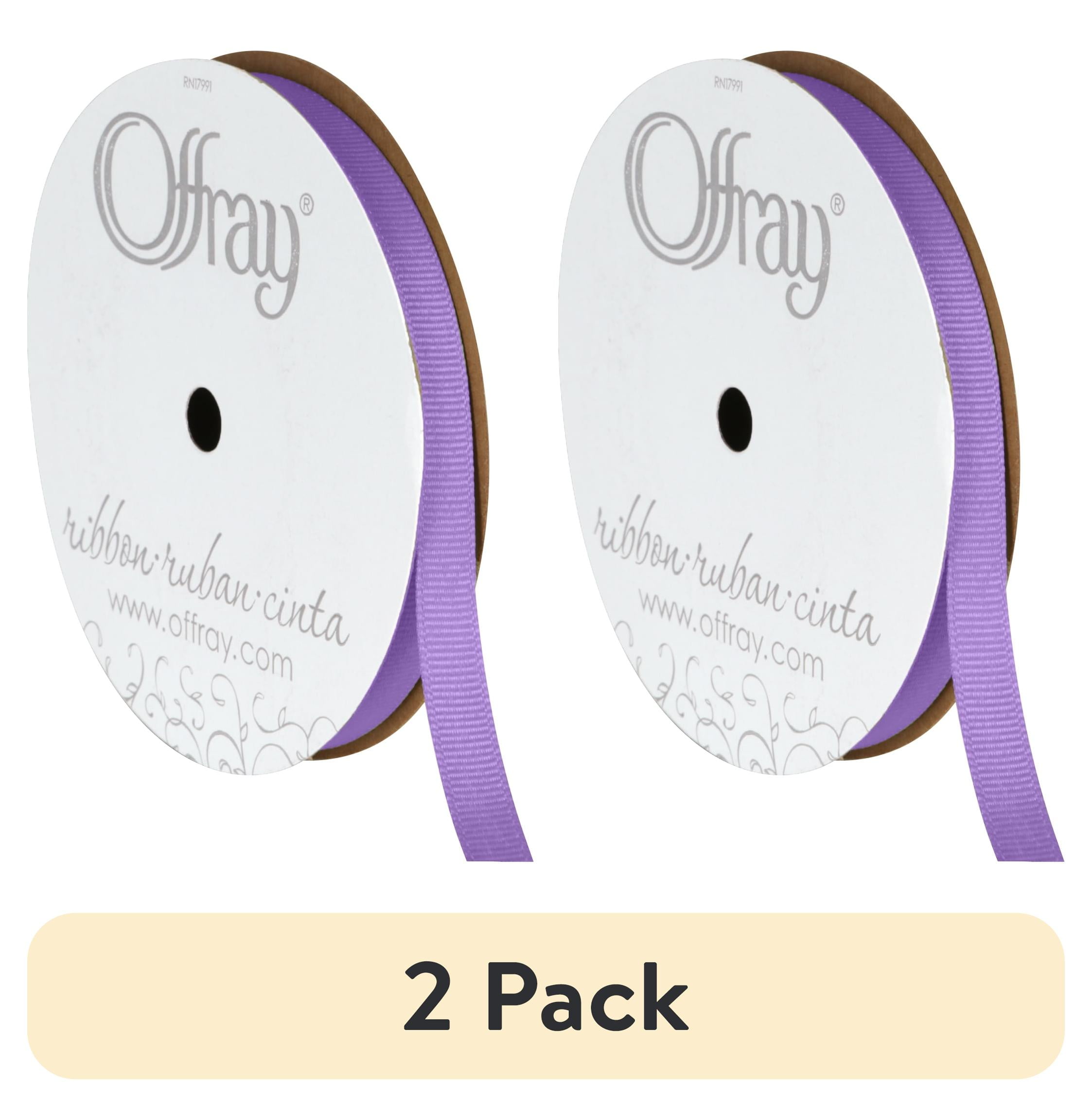 (2 pack) Offray Ribbon, Lt Orchid 3/8 inch Grosgrain Polyester Ribbon ...