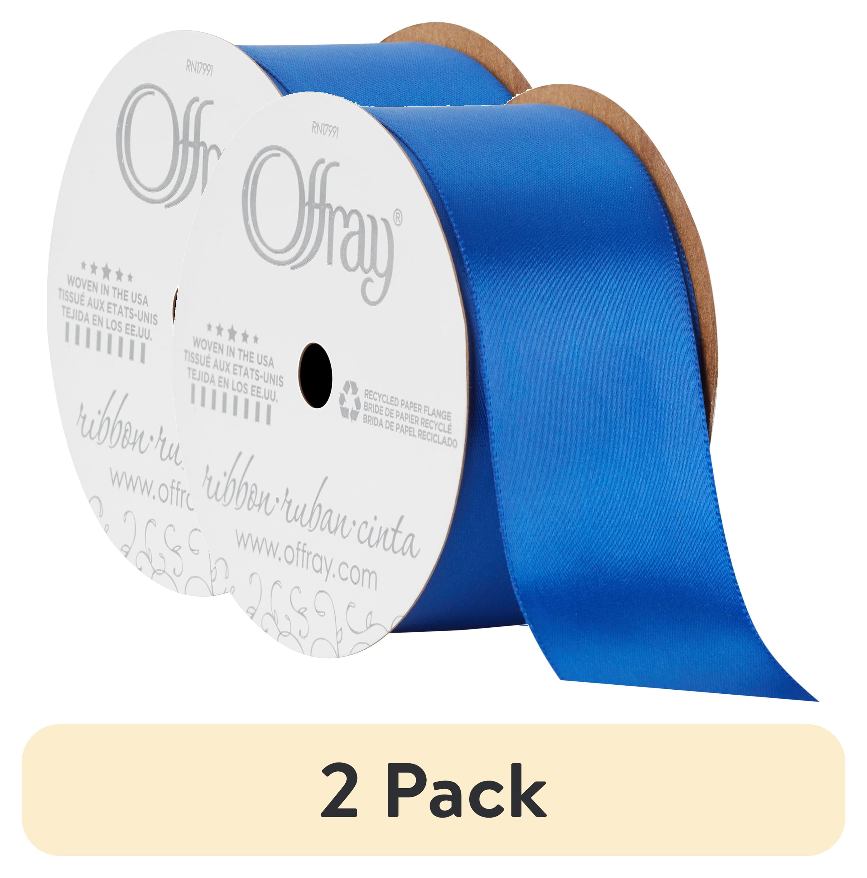 (2 pack) Offray Ribbon, Royal Blue 1 1/2 inch Single Face Satin ...