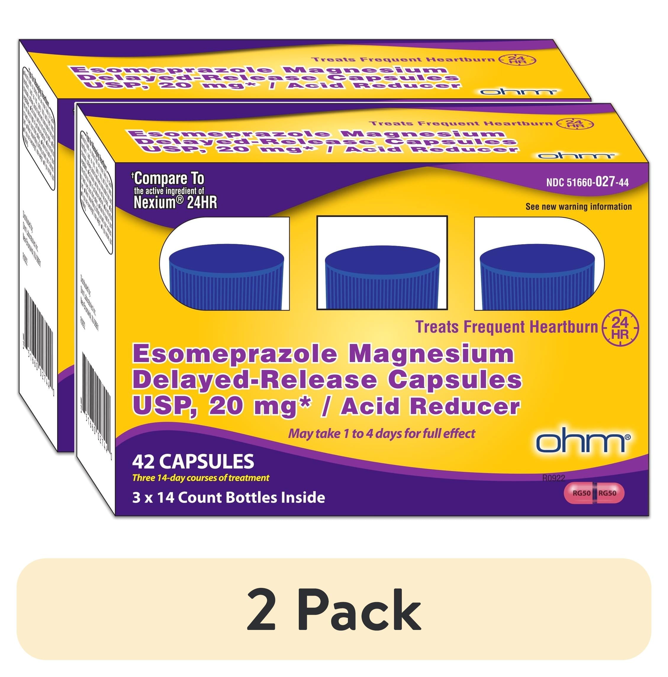 (2 pack) Ohm Esomeprazole Magnesium Delayed Release Capsules 20mg ...