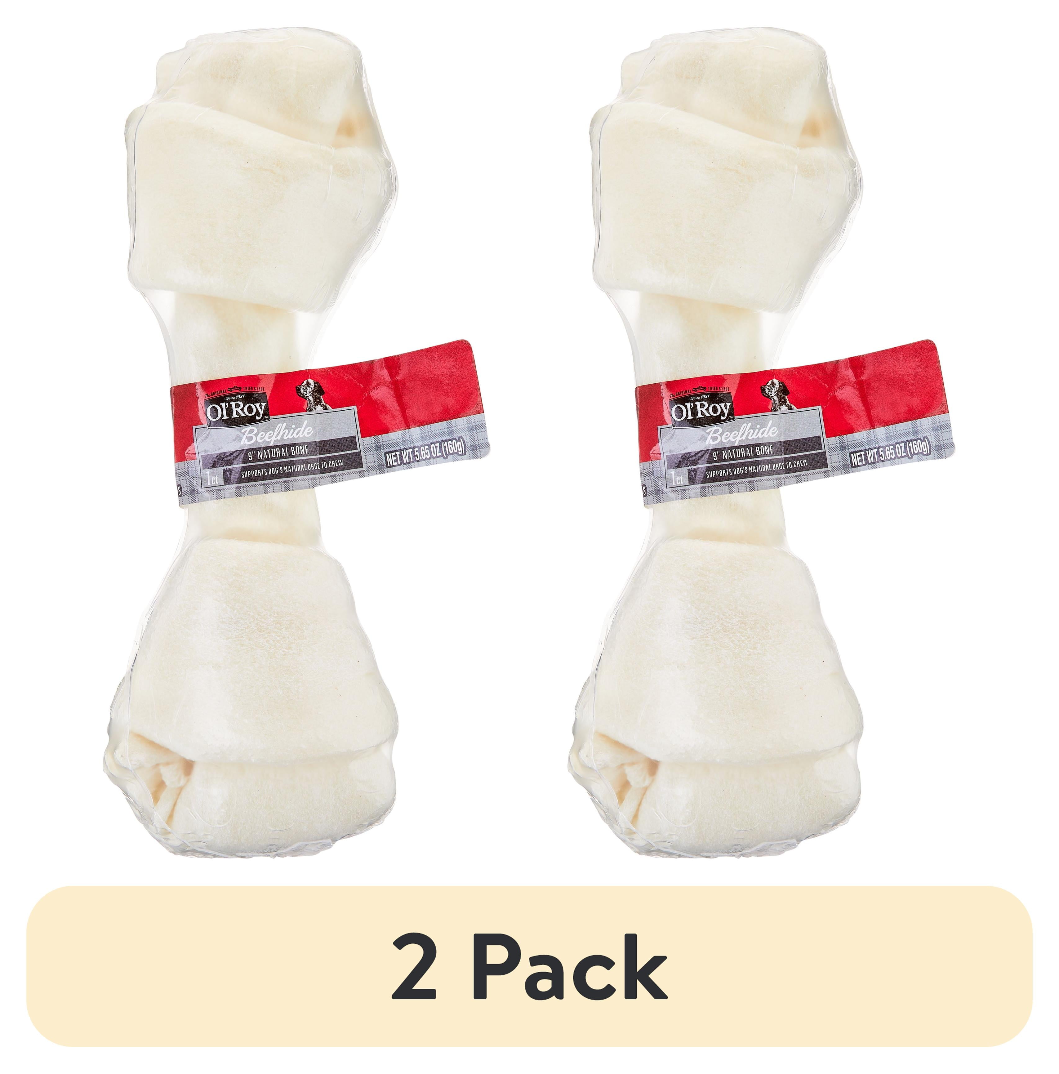 (2 pack) Ol' Roy 9" Rawhide Bone Chew for Dogs, Dry, 5.65 oz, 1 Count ...