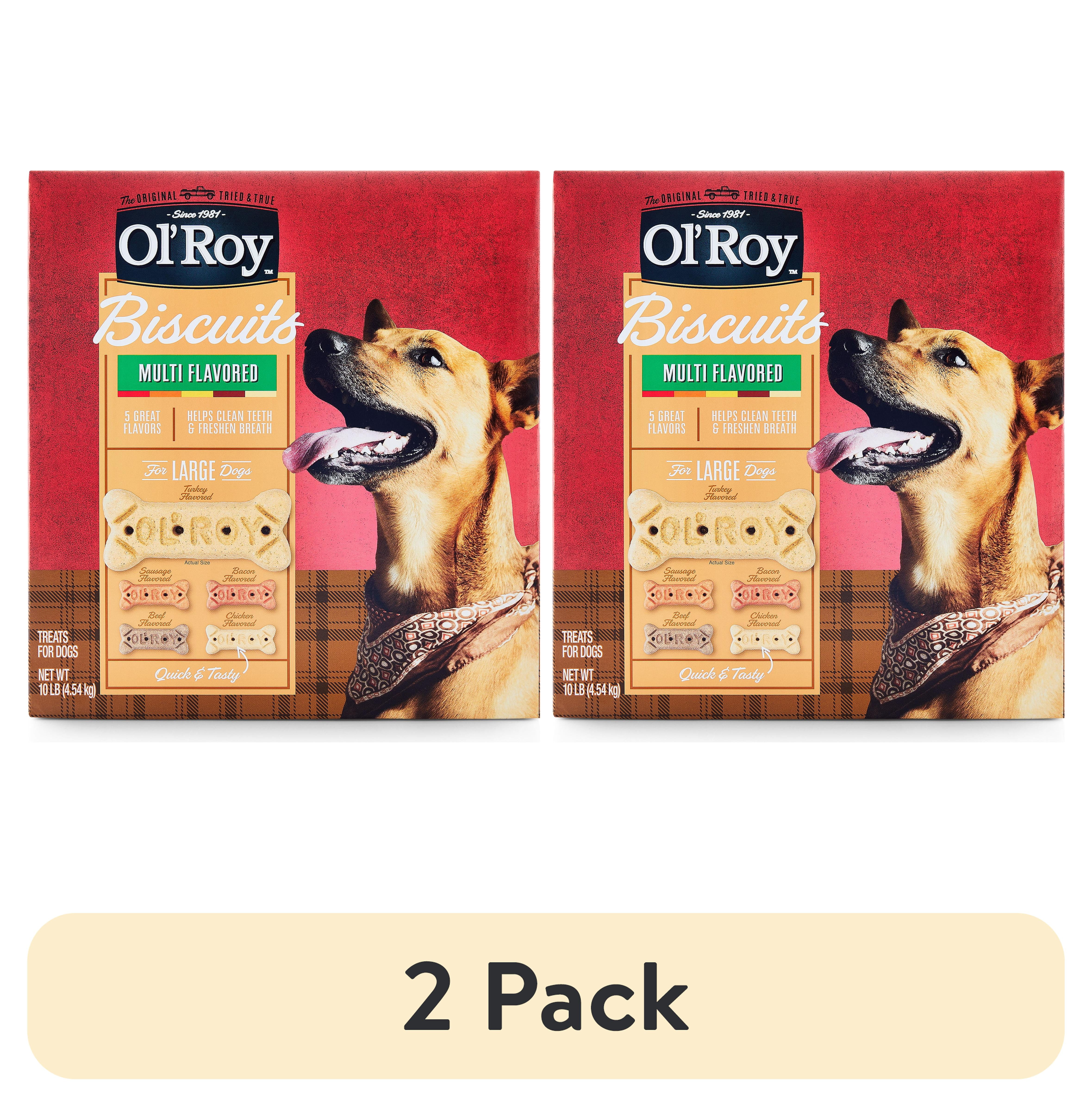 (2 pack) Ol' Roy Multi Flavored Biscuits for Large Dogs, 10 lb Box ...