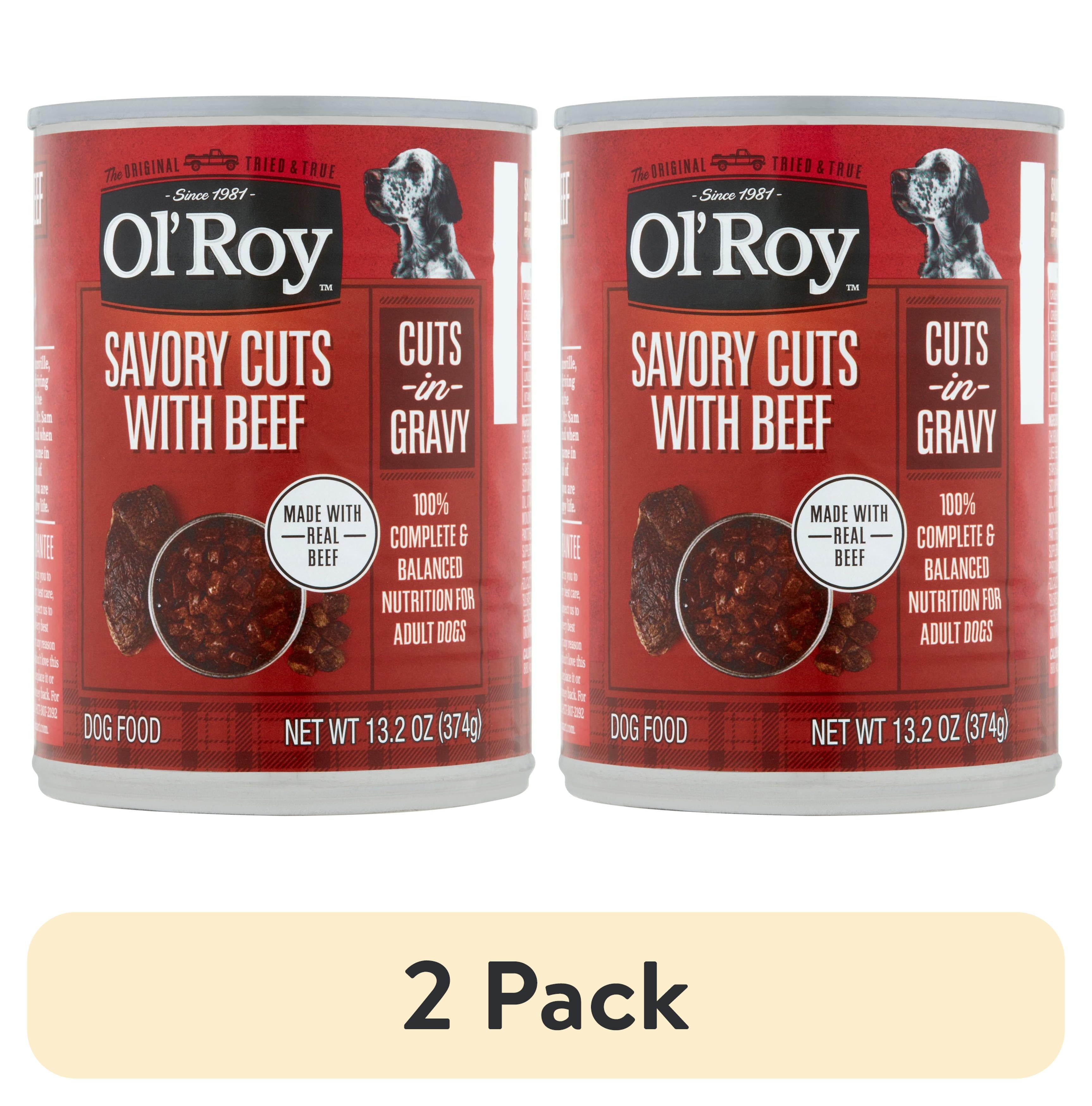 (2 pack) Ol' Roy Savory Cuts with Beef in Gravy Wet Dog Food, 13.2 oz ...
