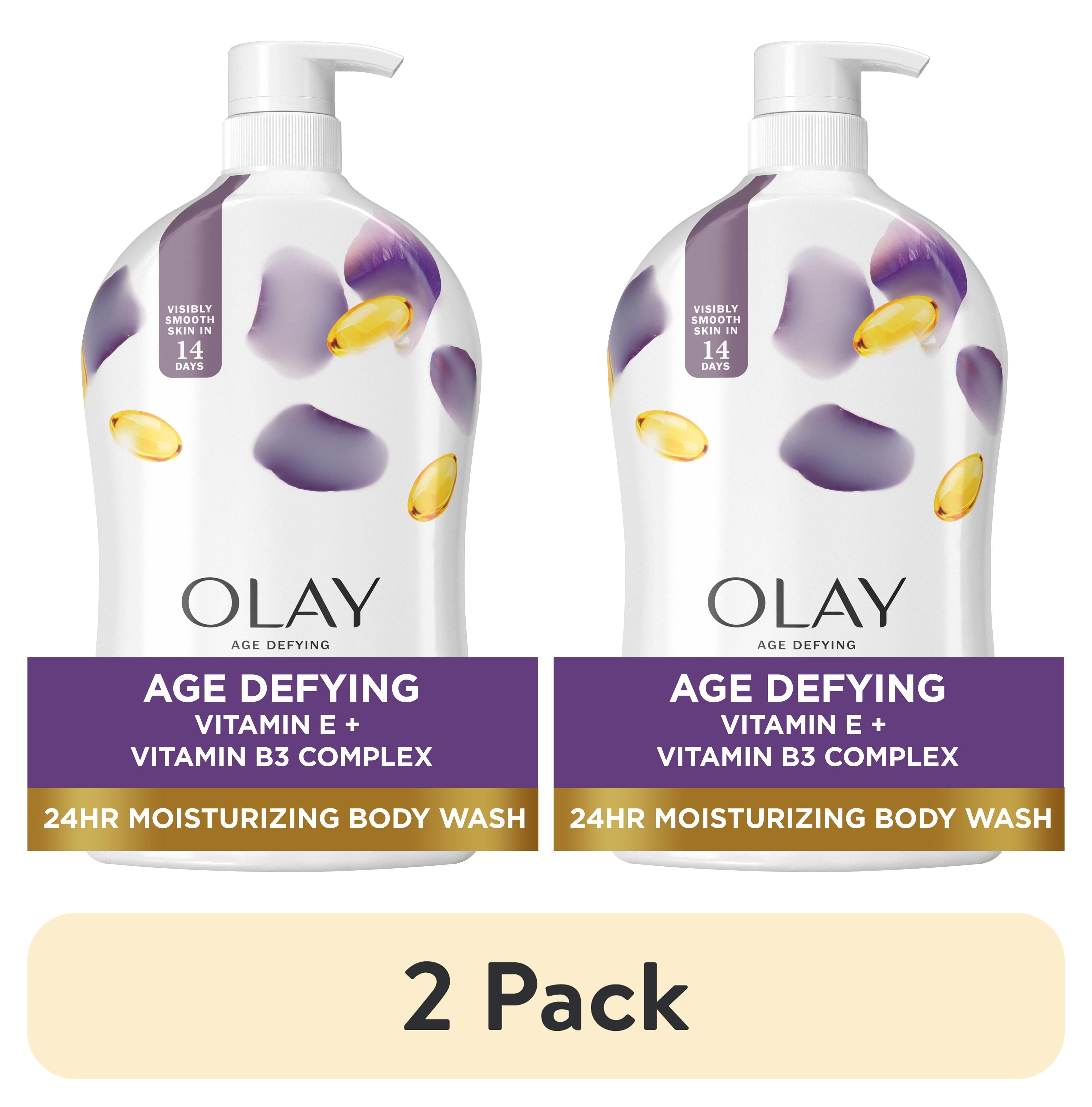 (2 pack) Olay Age Defying Body Wash for Women, Vitamin E, Pump, 33 fl ...