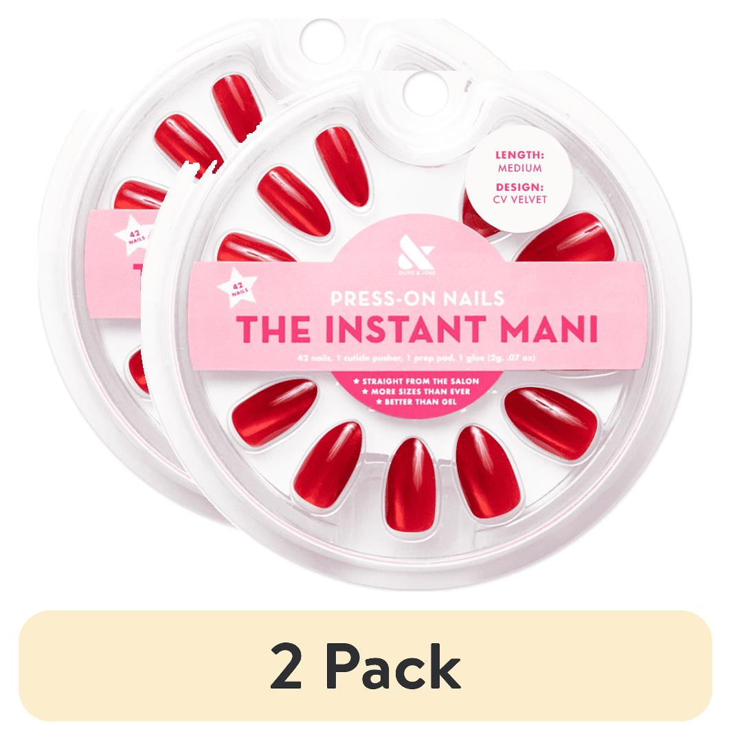 (2 pack) Olive & June Instant Mani Almond Medium Press-On Nails, CV ...