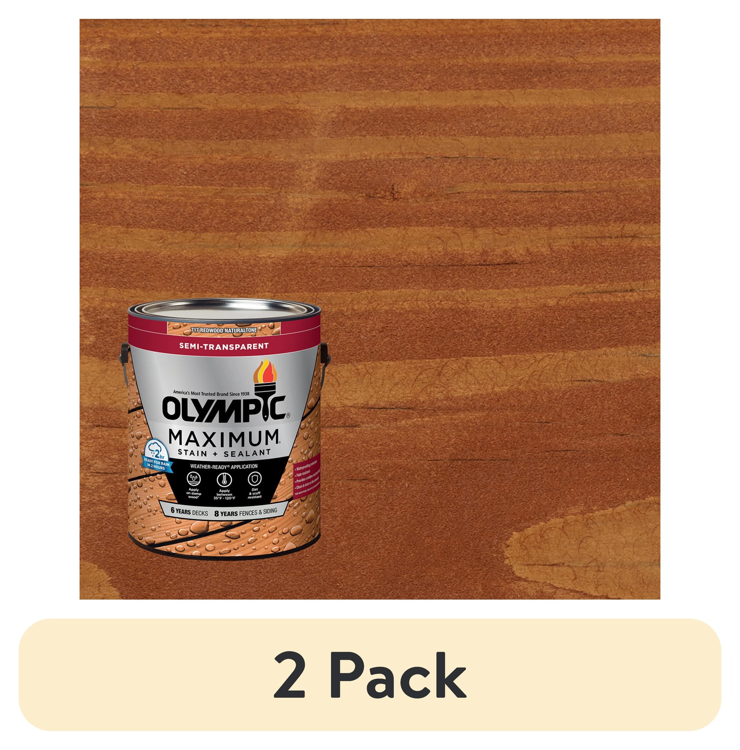 (2 pack) Olympic Maximum 1 Gallon Redwood Semi-Transparent Exterior ...
