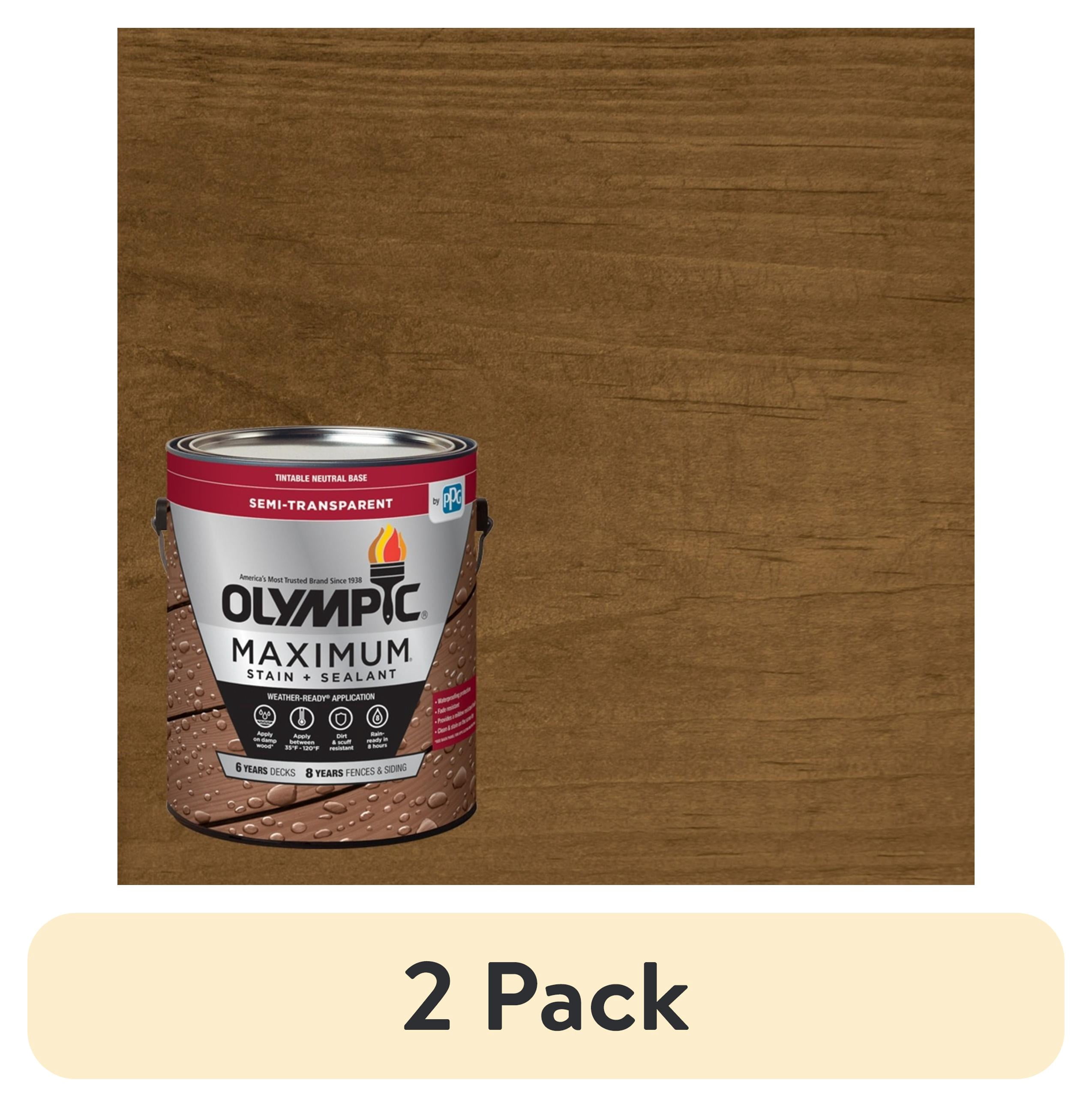 (2 pack) Olympic Maximum 1 Gallon ST-2016 Light Mocha Semi-Transparent ...