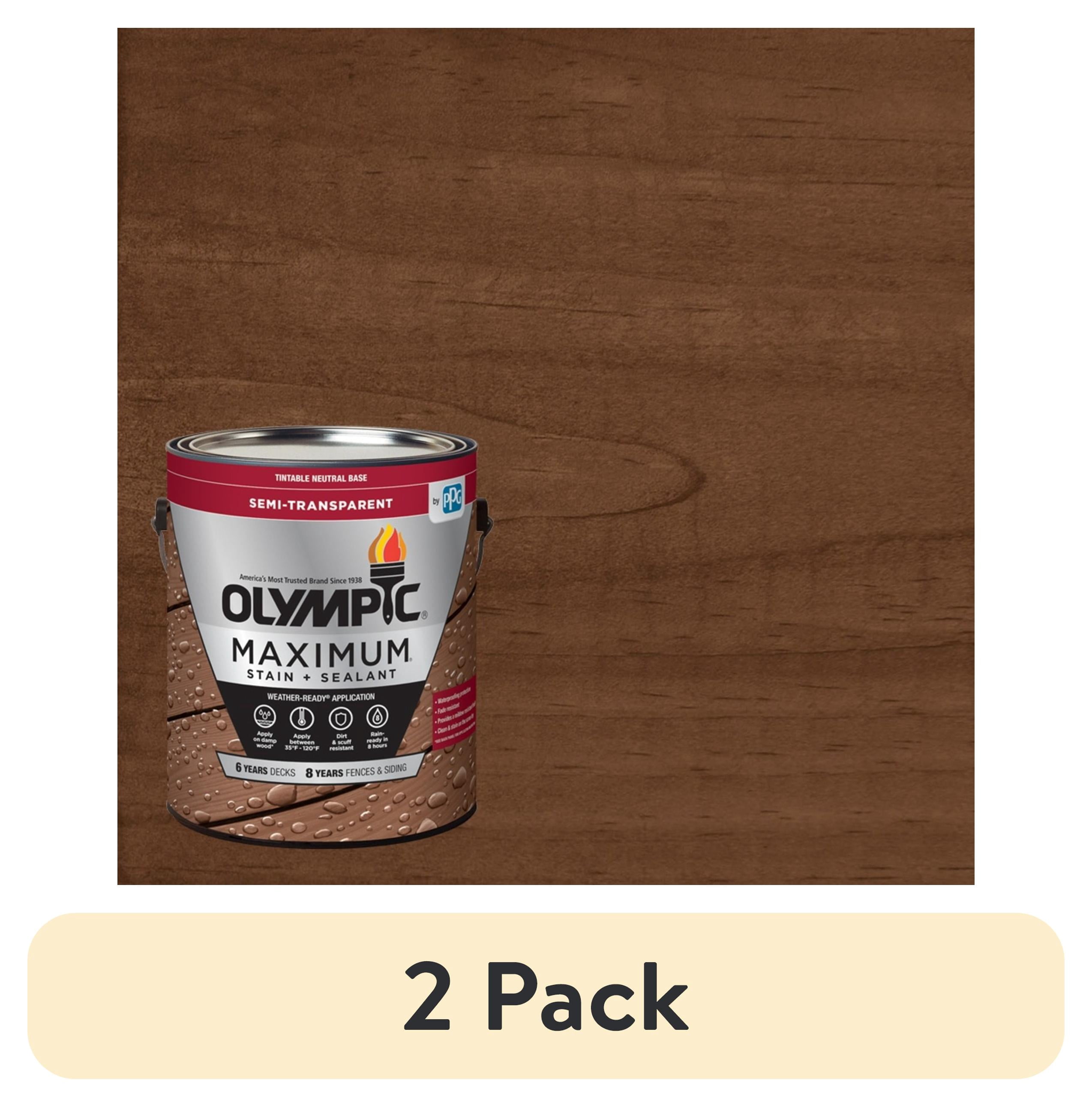(2 pack) Olympic Maximum 1 Gallon ST-2029 Walnut Semi-Transparent ...