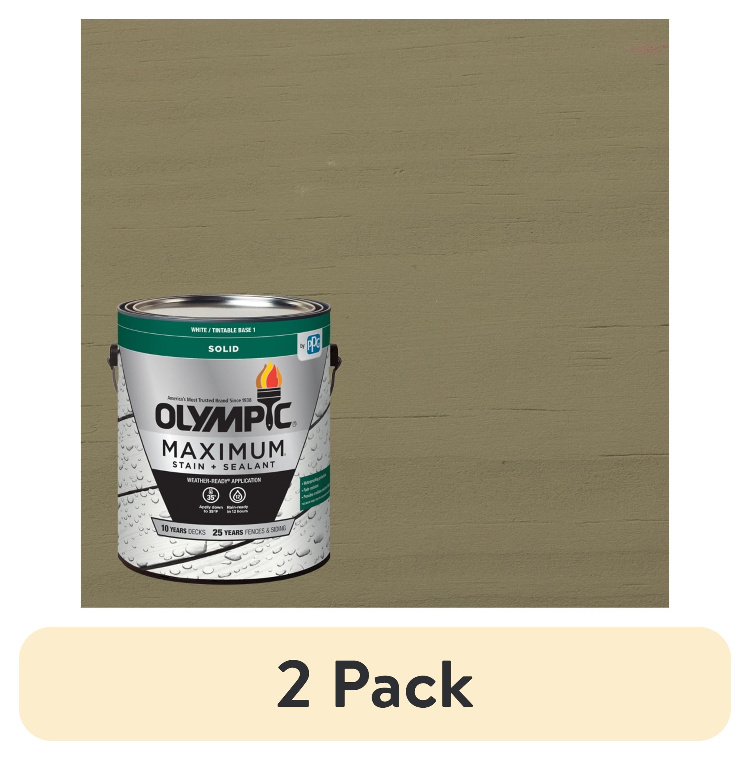 (2 pack) Olympic Maximum 1 GallonSC-1024 Dark Ash Solid Color Exterior ...