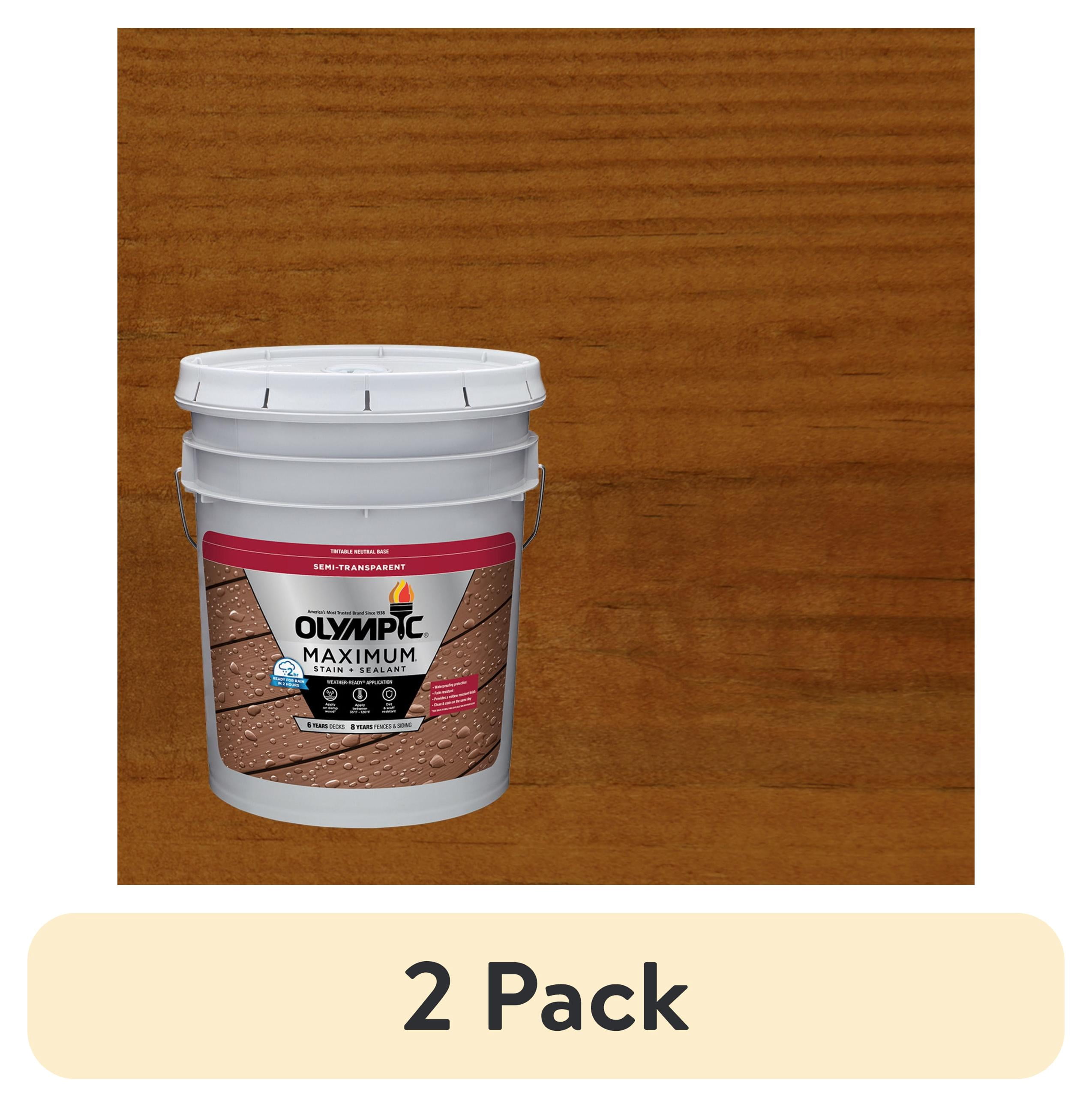 (2 pack) Olympic Maximum 5 Gallons ST-2003 Brick Red Semi-Transparent ...