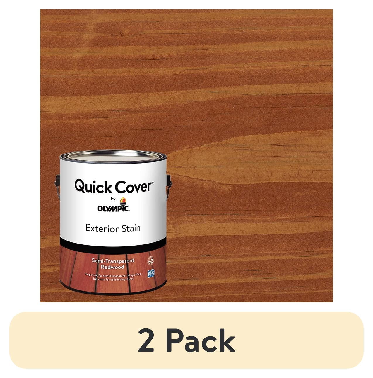 (2 pack) Olympic Quick Cover Interior/Exterior Wood Stain, Redwood, 1 ...