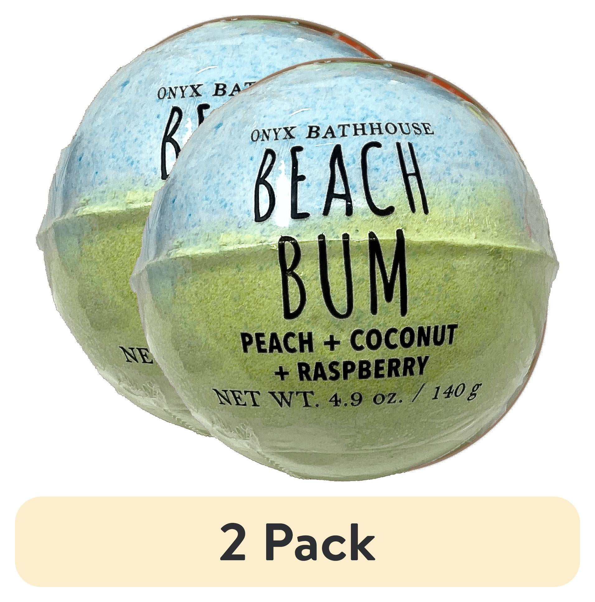 (2 pack) Onyx Bathhouse Beach Bum Peach, Coconut, & Raspberry Bath Bomb ...