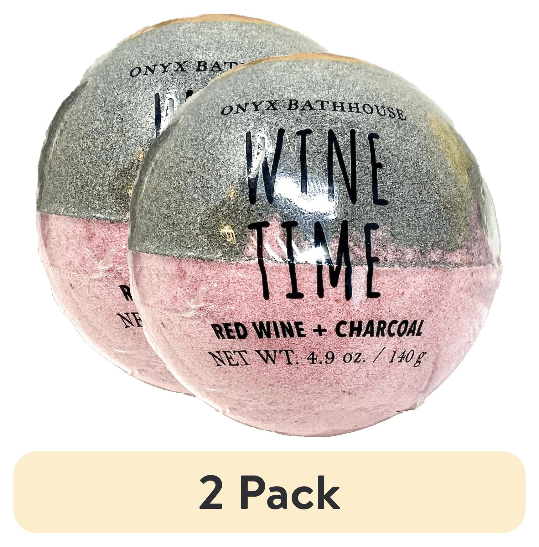 (2 pack) Onyx Bathhouse Wine Time Red Wine & Charcoal Bath Bomb, 4.9 oz. - Walmart.com