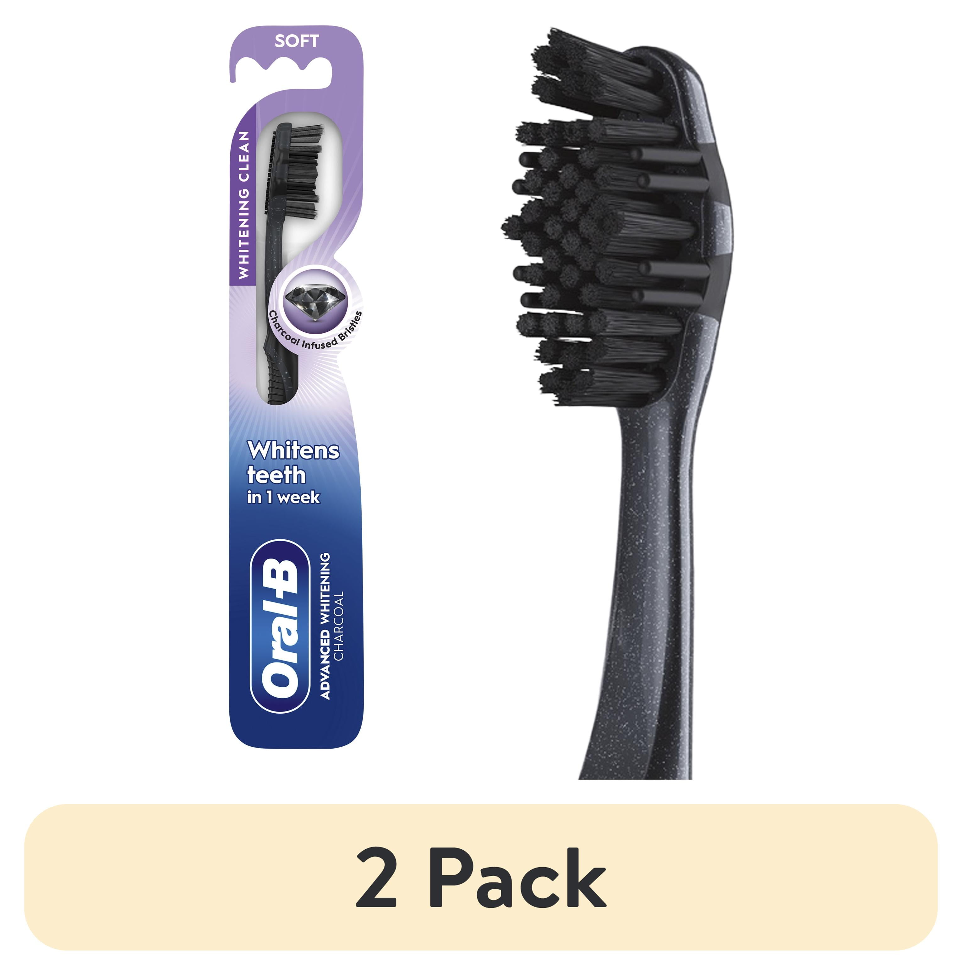 (2 pack) Oral-B Advanced Whitening Charcoal Toothbrush, Soft, 1 Count ...