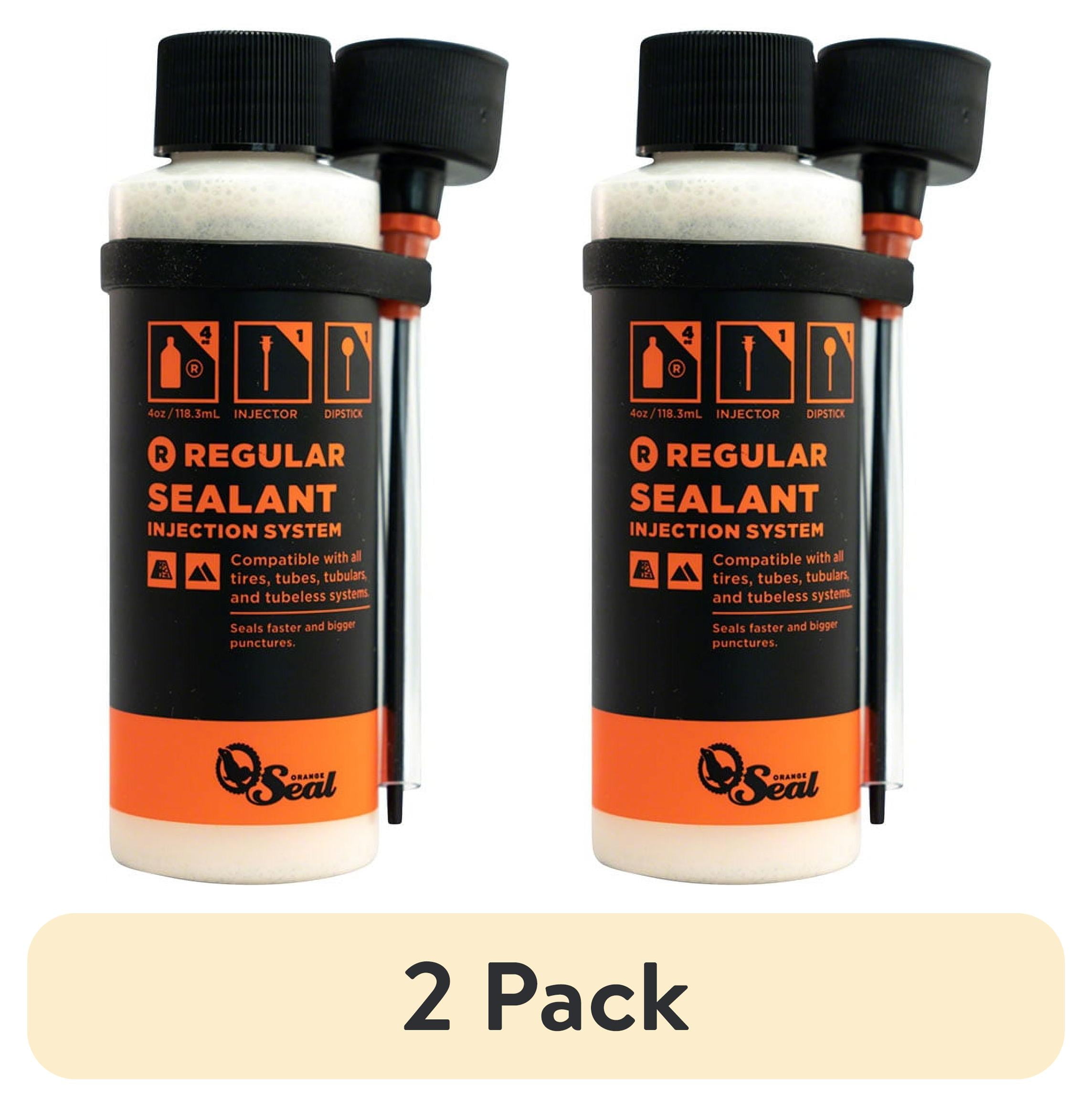 (2 pack) Orange Seal Tubeless Tire Sealant with Twist Lock Applicator ...