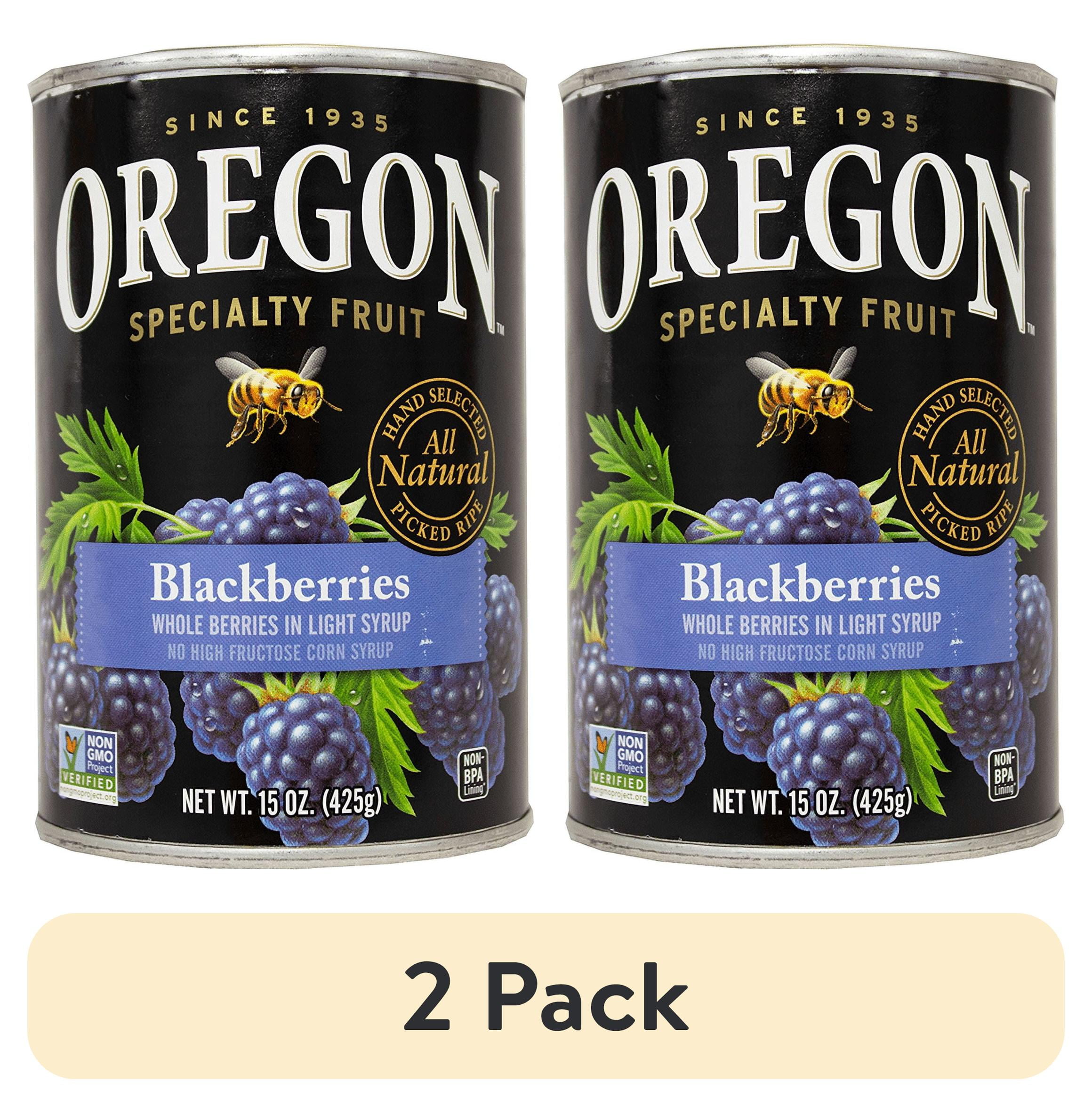 (2 pack) Oregon Fruit Co. All Natural Blackberries in Light Syrup, 15 ...