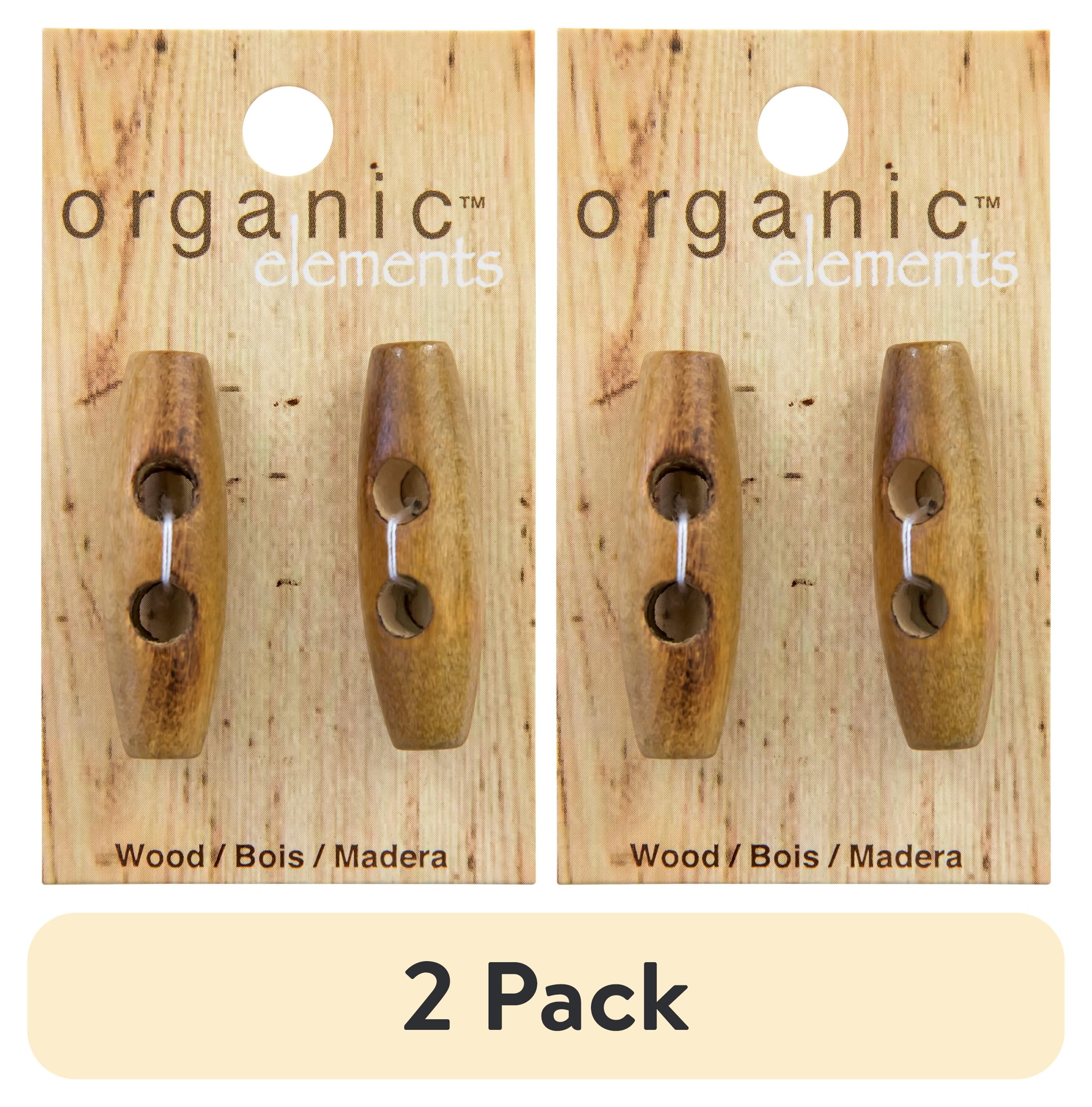 (2 pack) Organic Elements Tan 1 1/2" 2 Hole Wood Toggles, 2 Pieces ...